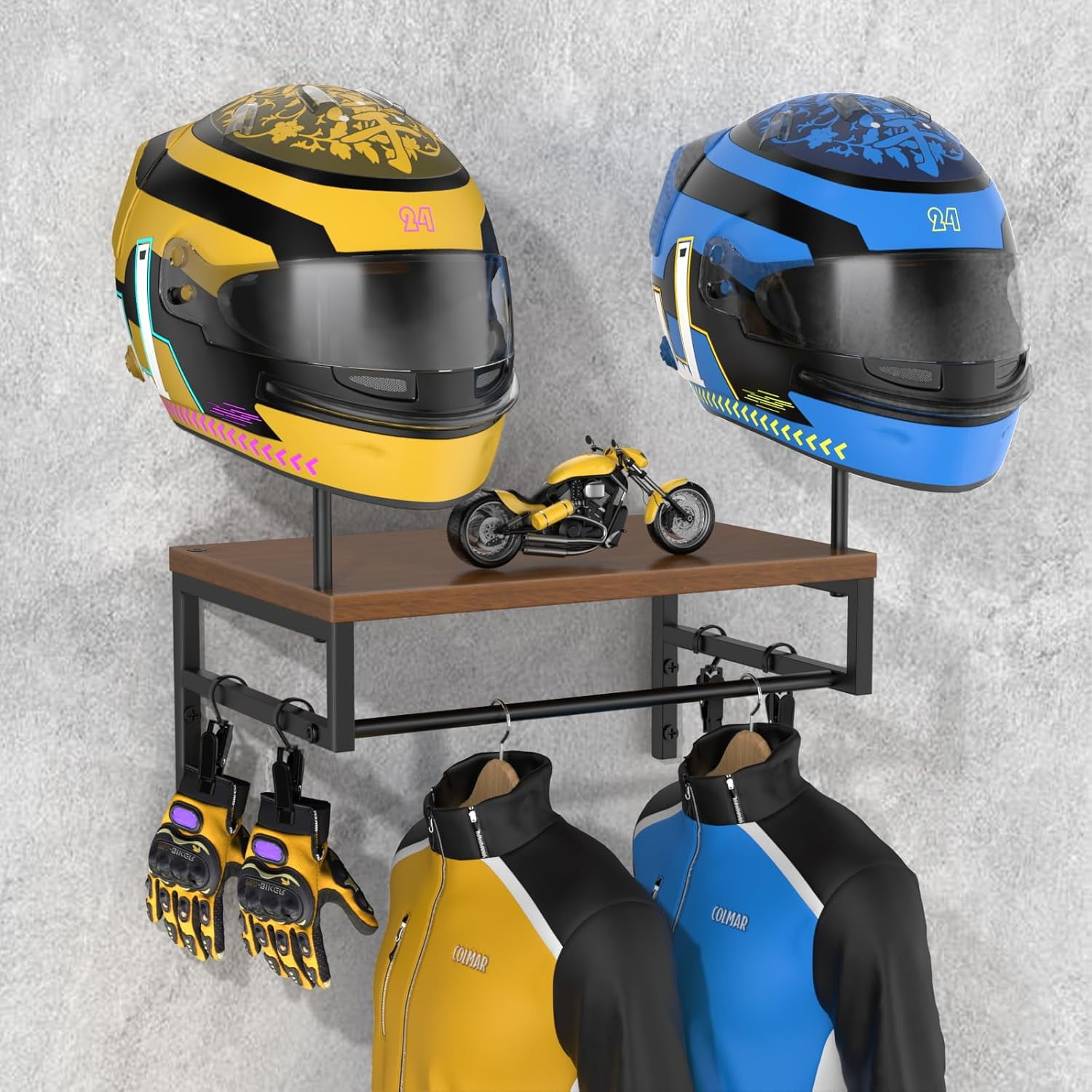 Helmet Holder Wall Mount, Motorcycle Helmet Holder, Helmet Stand with ...