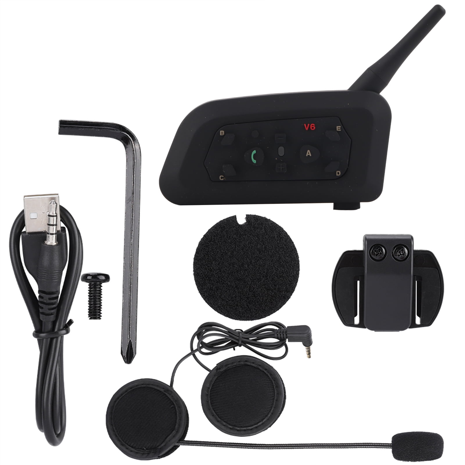 Helmet Interphone Bluetooth Headset 1200 Meters Wireless Intercom for ...