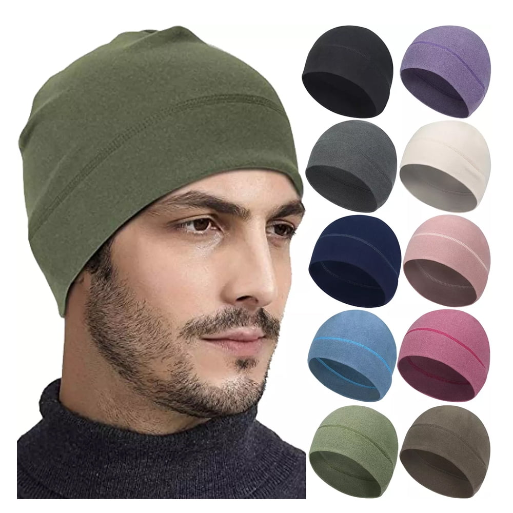 Helmet Liner Skull Cap Beanie - Thermal Fleece Windproof Ski Hat Ear ...