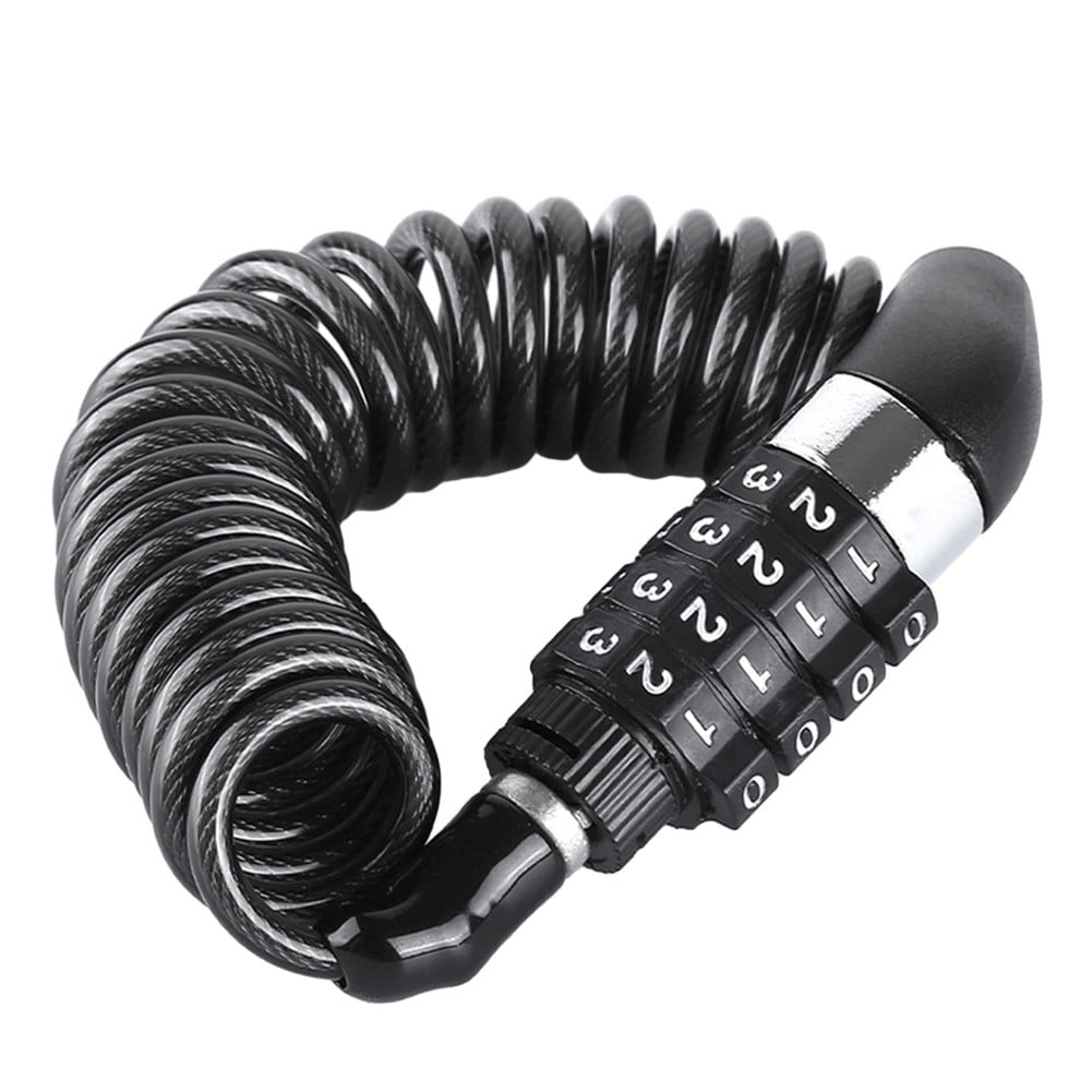 Helmet Lock Chain 4 Digit Password Combination Portable Motorcycle ...