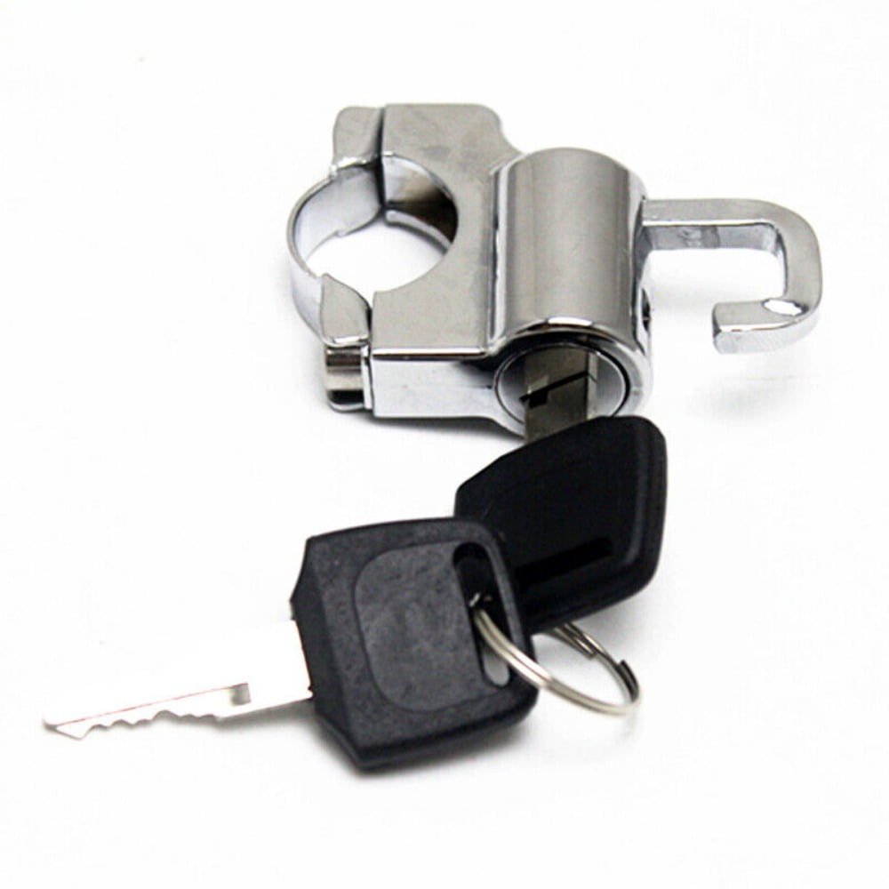 Helmet Lock Hanger fit 22mm 1" Handlebar Silver Motorcycle Motor Bikes ...