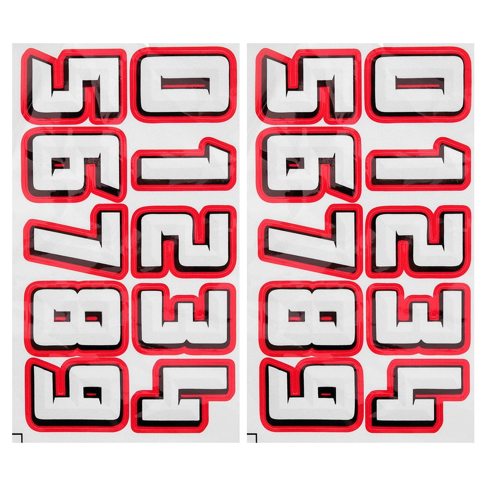 FENGGUIQU Number Sticker Red Reflective Film 2 Sets 5.00X3.50X0.10cm ...