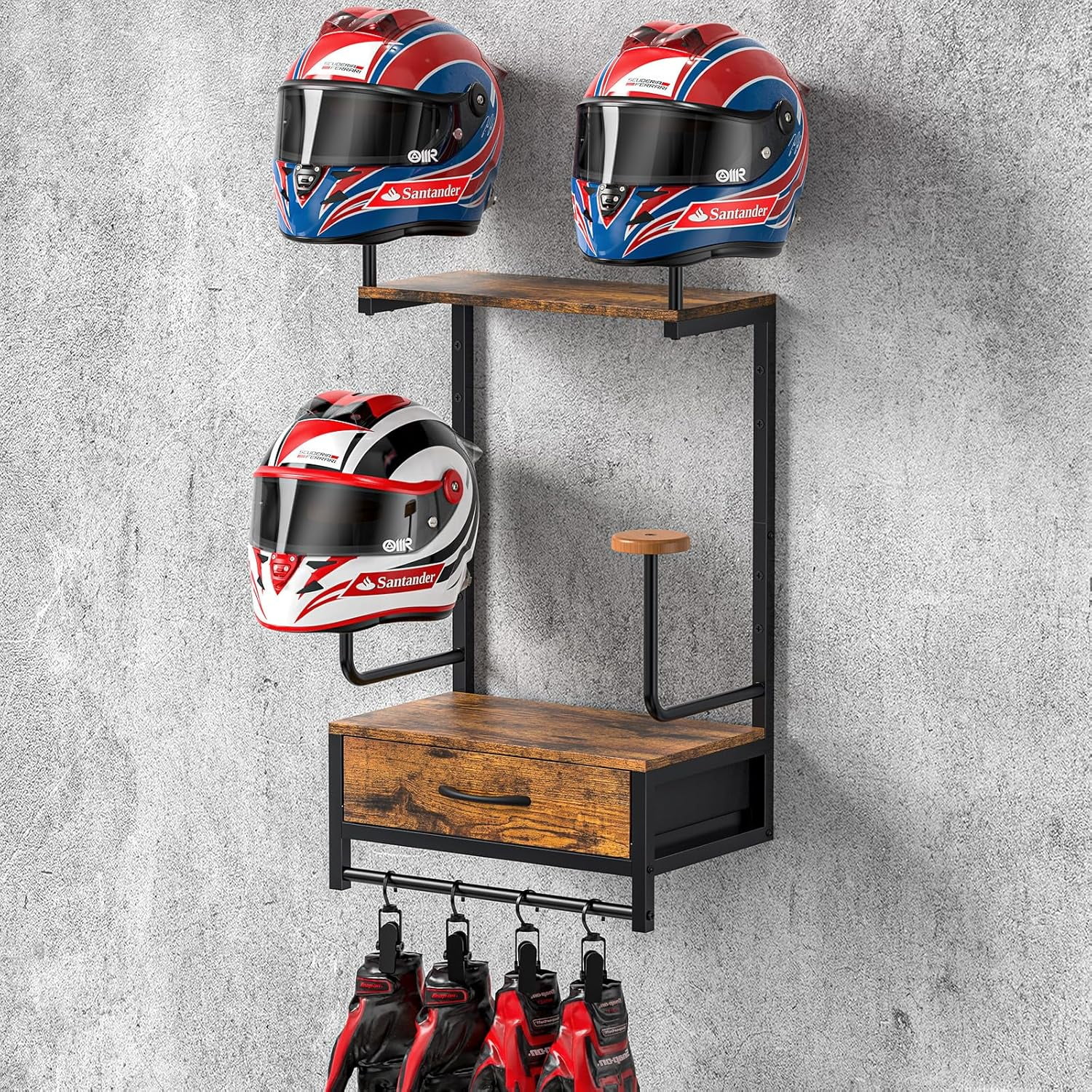 Helmet Rack Wall Mount, Motorcycle Helmet Holder Plate Rack Display ...