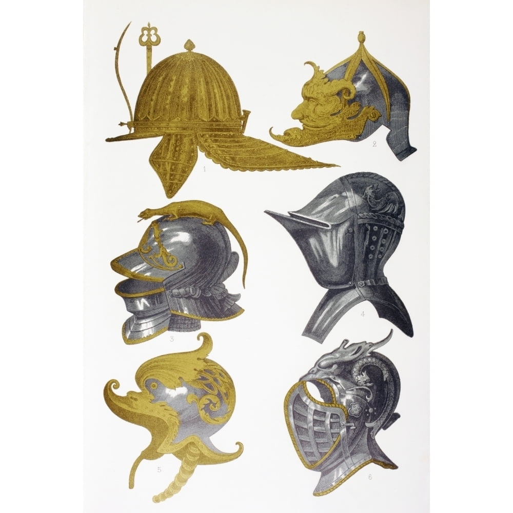 Helmets 1 Post-Renaissance Capeline Helmet 2 Morion Helmet 3 4 And 6 ...