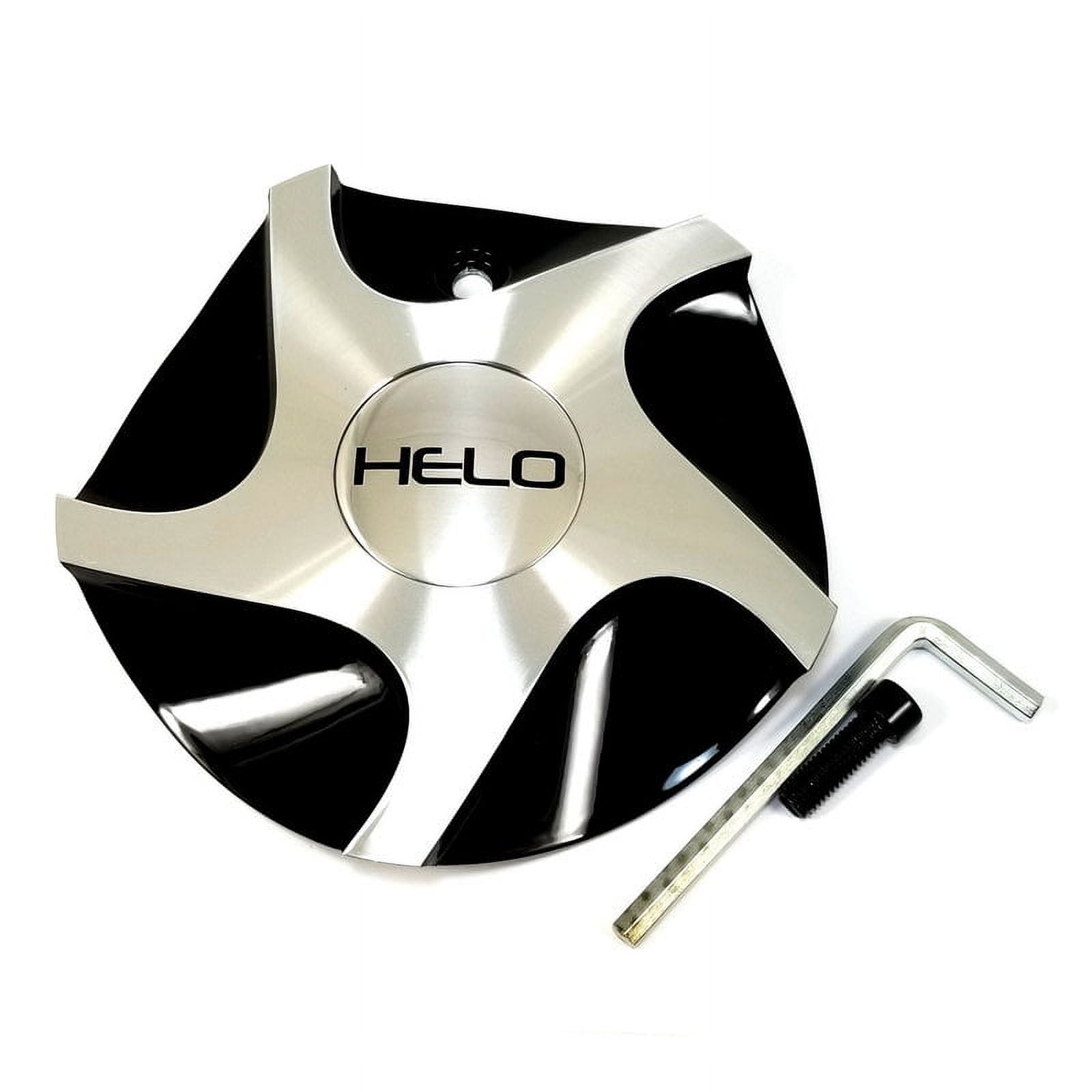 4x Helo Gloss Black/Machined Wheel Center Hub Caps 5 Lug for HE902 ...