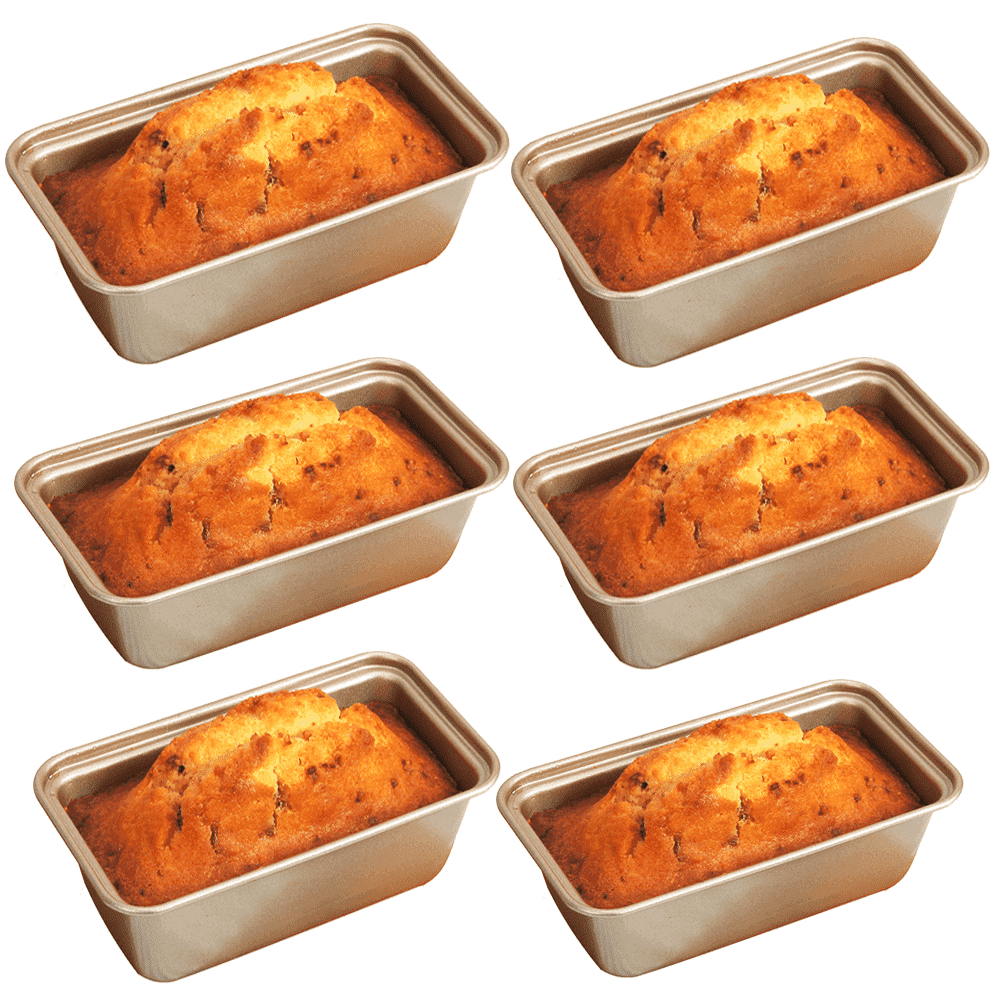 Helong 6 Pack Mini Loaf Pans,Non-Stick Carbon Steel Bread Pans for ...