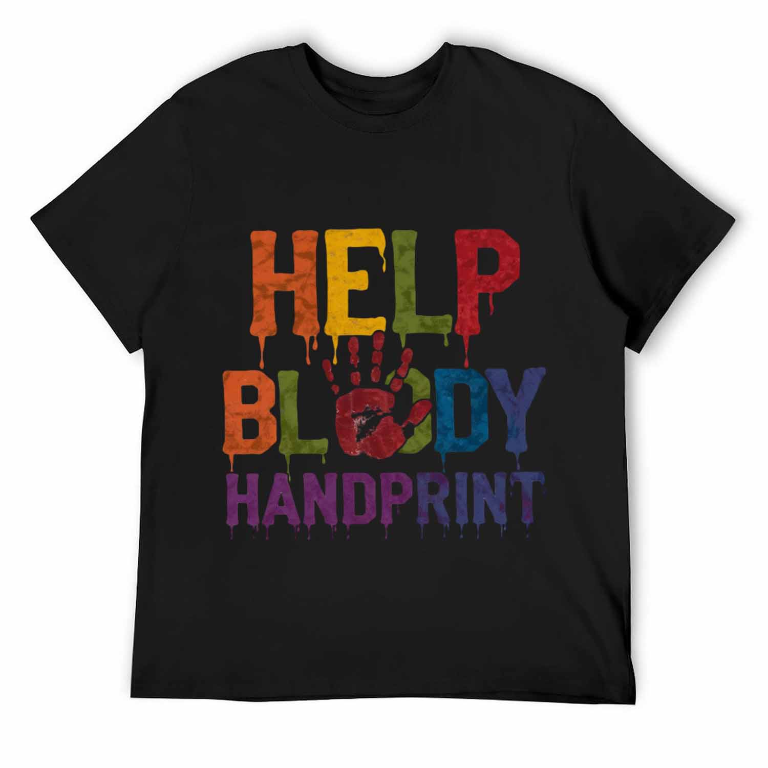 Help Bloody Handprint Lunch Lady Royal Crown School Volunteer T-Shirt ...