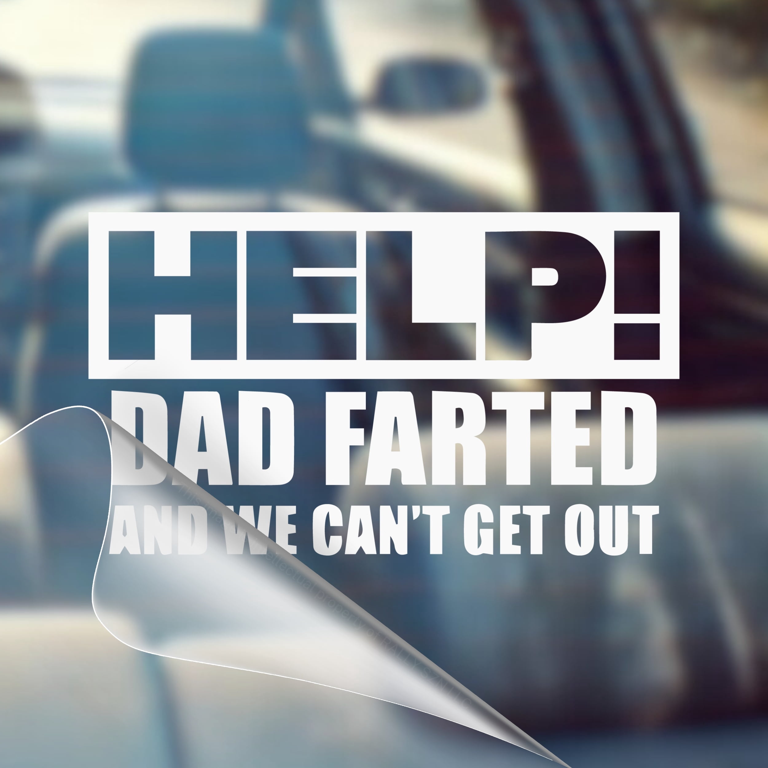 Help! Dad Farted and We Can't Get Out - Funny Car Vinyl Decal Bumper ...