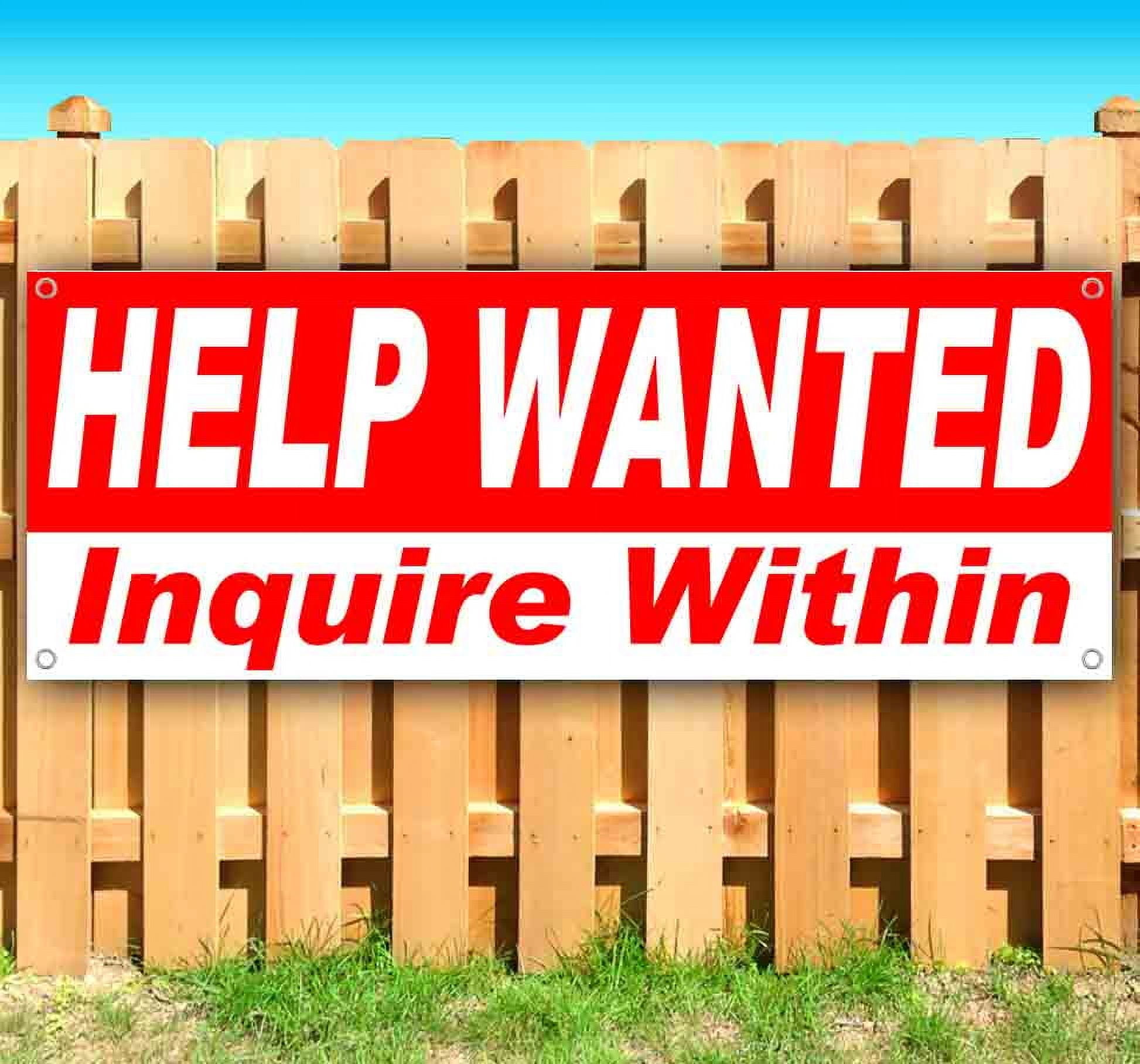 Help Wanted 13 oz Vinyl Banner With Metal Grommets - Walmart Business ...