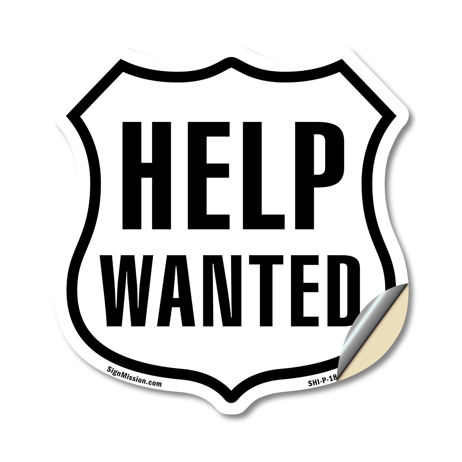 Help Wanted (2 Pack) 18 inch X 18 inch Shield Shaped Heavy Duty 3.2 mil ...