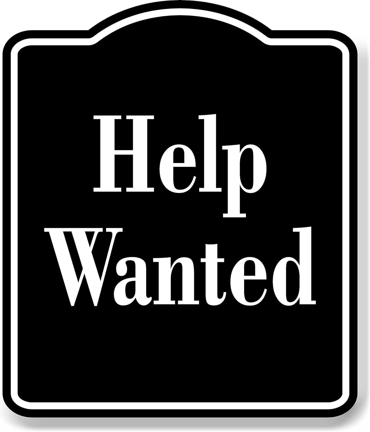 Help Wanted Elegant BLACK Aluminum Composite Sign, 20"x24" - Walmart.com