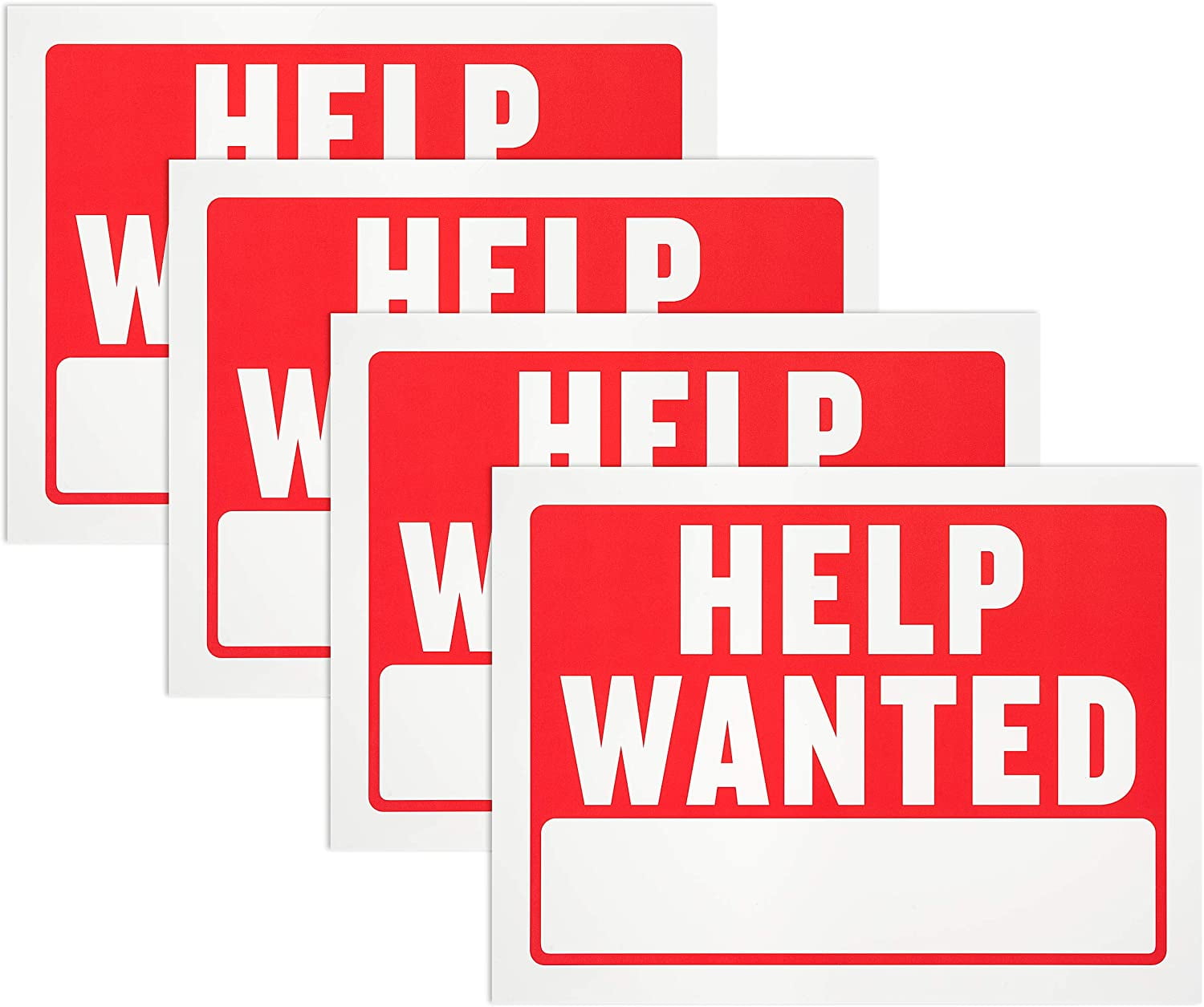 Help Wanted Sign - Red And White, Heavy Duty, Waterproof Flexible ...