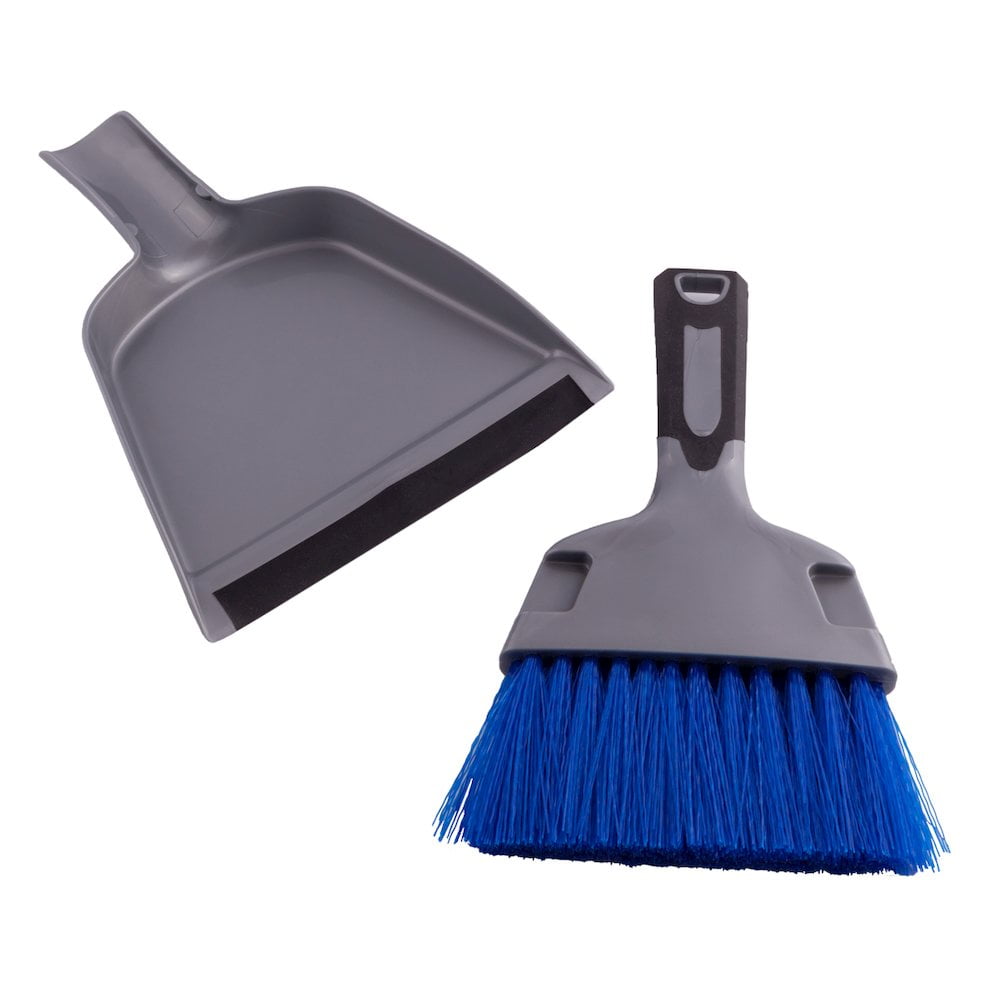 HelpMate HM93500 Gray/Blue Mini 8.5in Dust Pan/Brush Set - Walmart.com