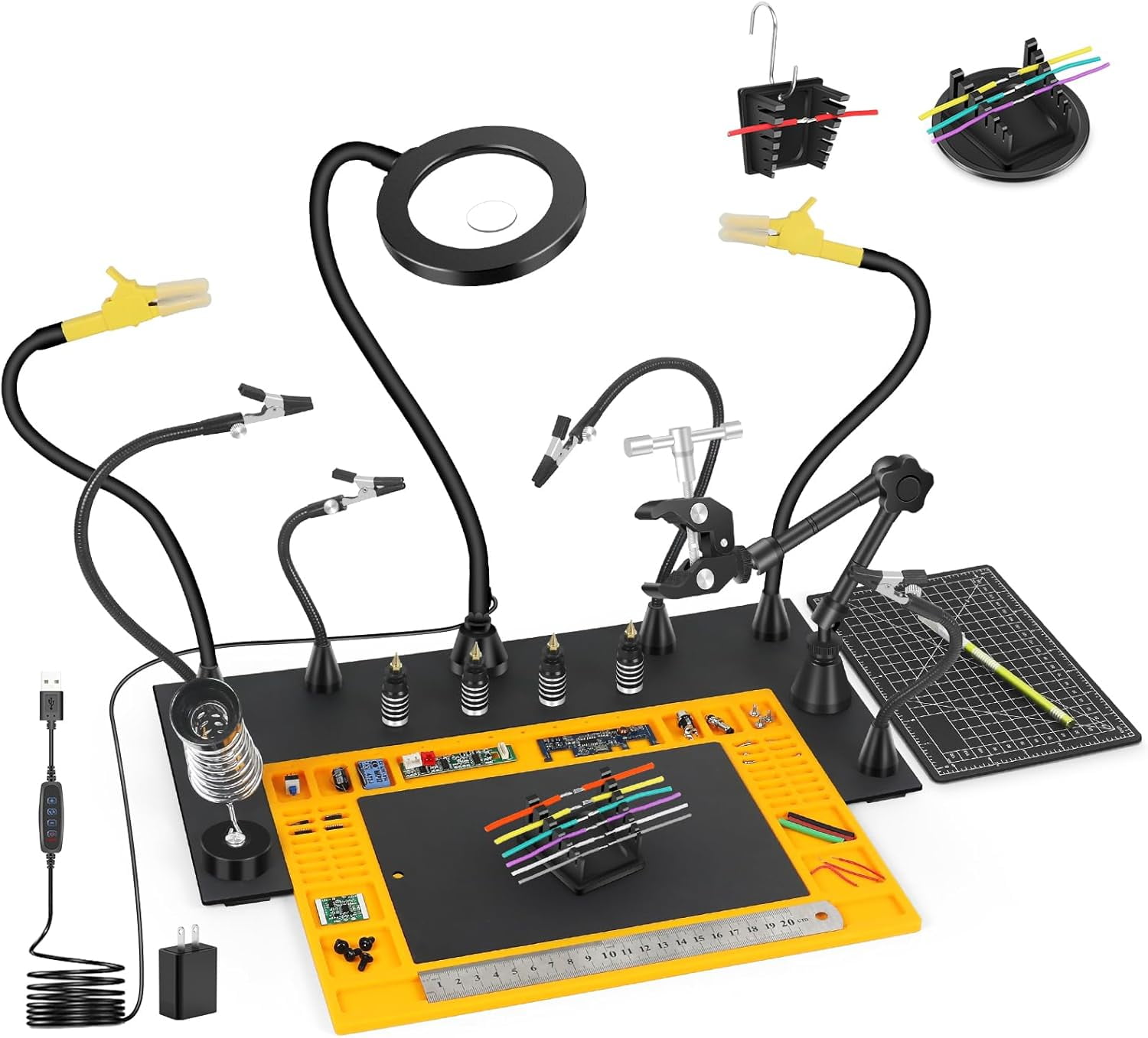 Helping Hands Soldering Station with Heavy-Duty Steel Base, Non-Slip ...