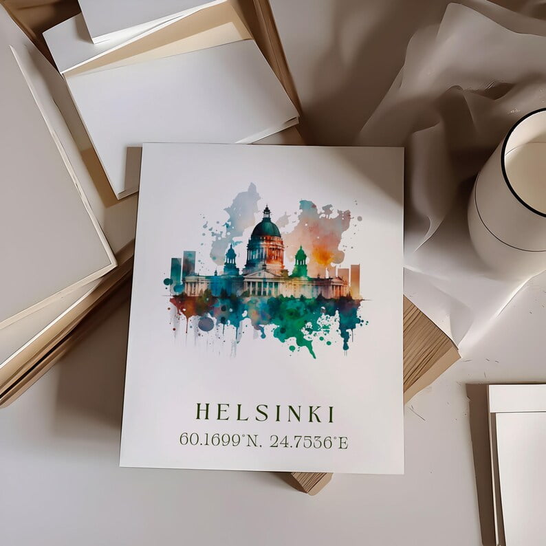 Helsinki Finland Wall Art, Helsinki Poster, Wedding or Birthday Gift ...