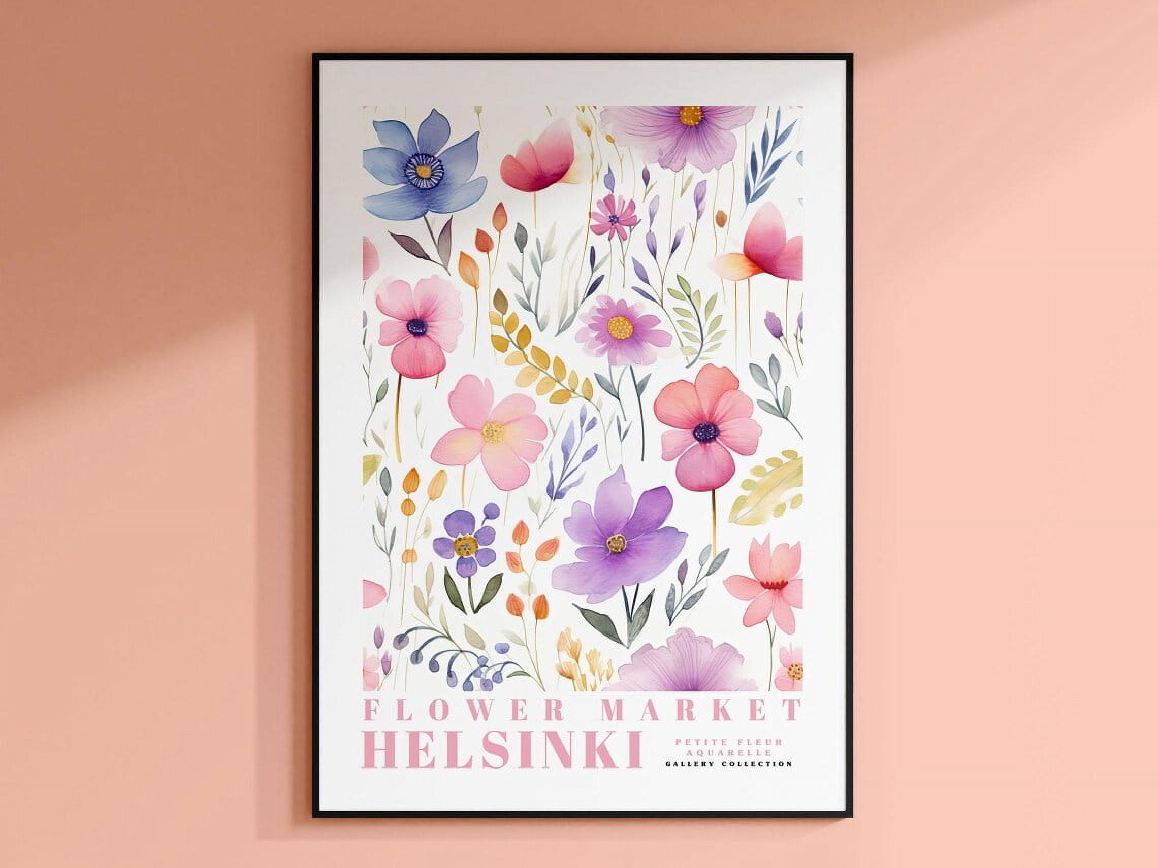Helsinki Flower Market Poster, Helsinki Wall Art, Blue Marguerite Daisy ...