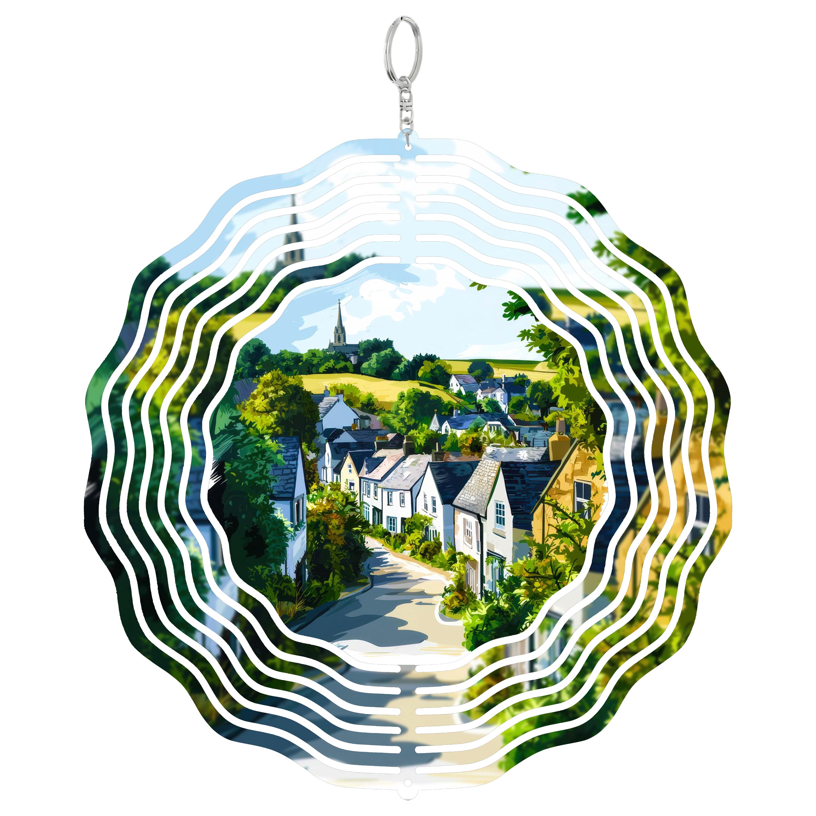 Helston Cornwall Town Scenery 3D Wind Spinner Metal Hanging Ornament ...