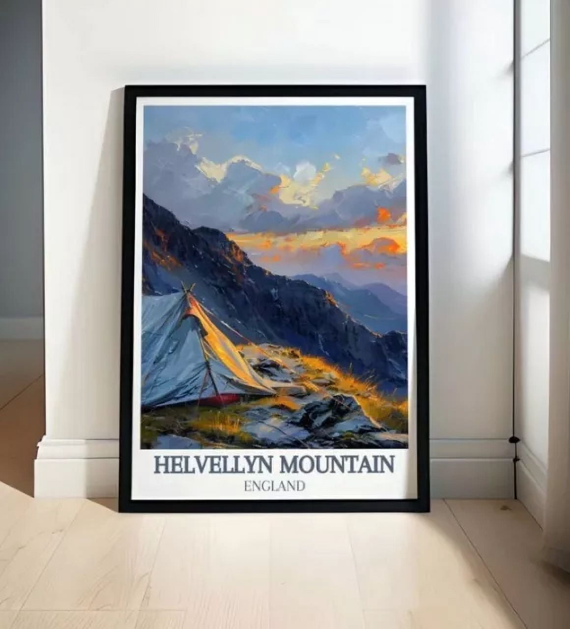 Helvellyn Mountain Poster - Striding Edge Decor - Retro Travel Prints ...