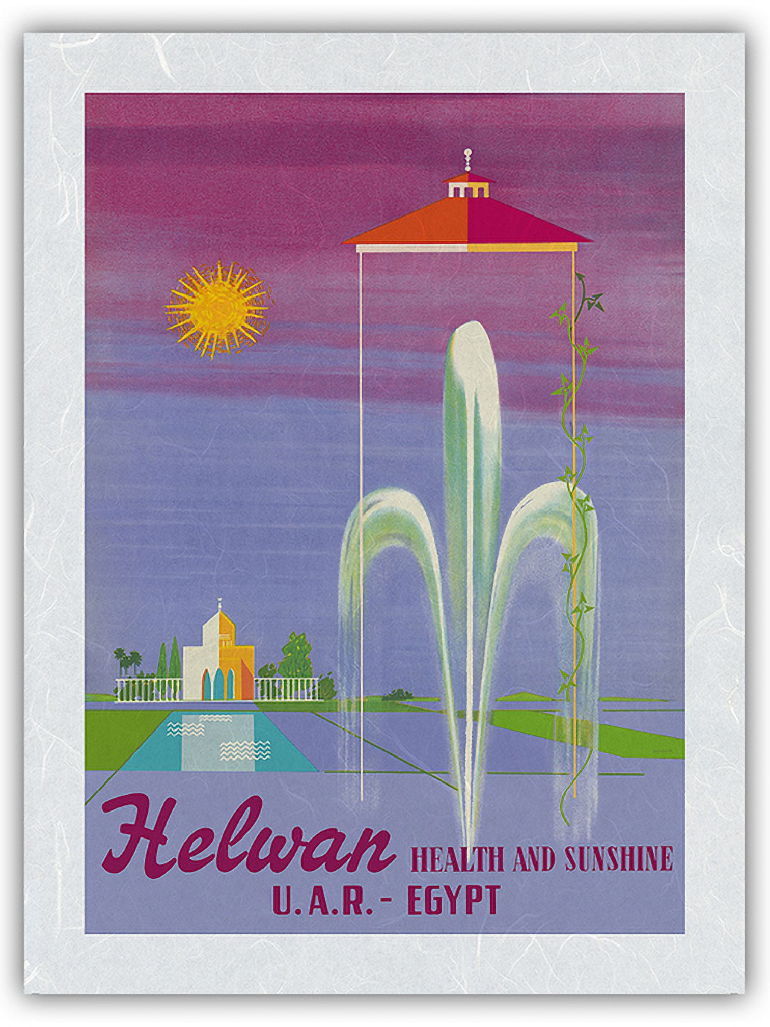 Helwan - Egypt - U.A.R. (United Arab Republic) - Health and Sunshine - Vintage Airline Travel ...