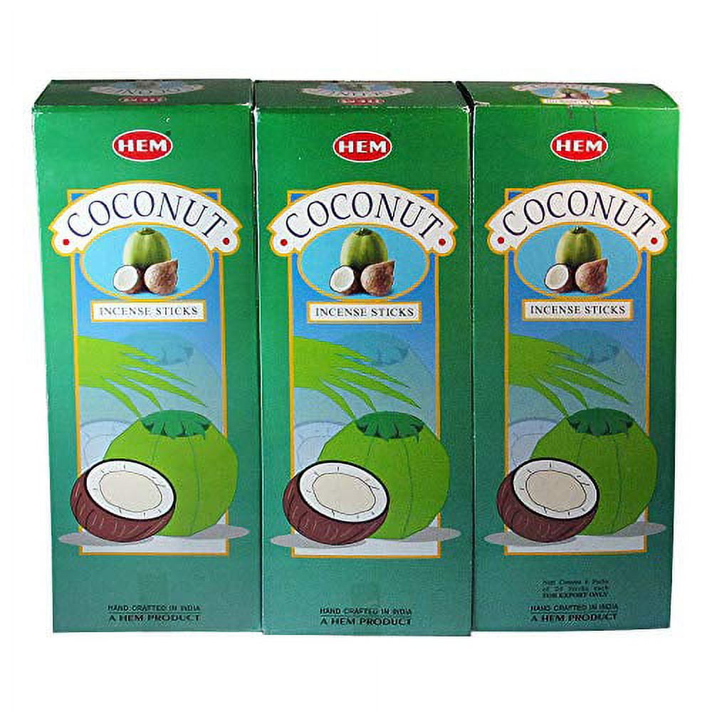 Hem Coconut Agarbatti Pack of 18 Incense Sticks Boxes, 20gms Each - Walmart.com