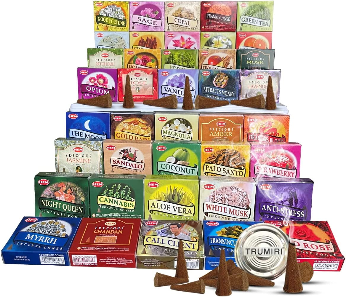 Hem Incense Cones Variety Pack of 12 Randomly Selected Fragrances And ...
