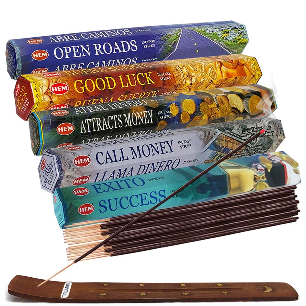 Hem Incense Sticks Variety Pack #5 with Holder, 5 Money Success Themed ...
