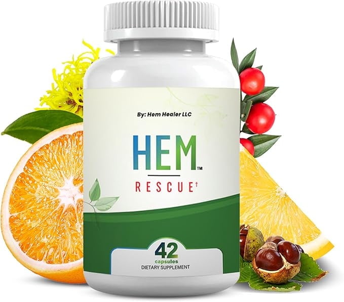 Hem Rescue Hemorrhoid Treatment Supplement - All Natural, Reduces ...