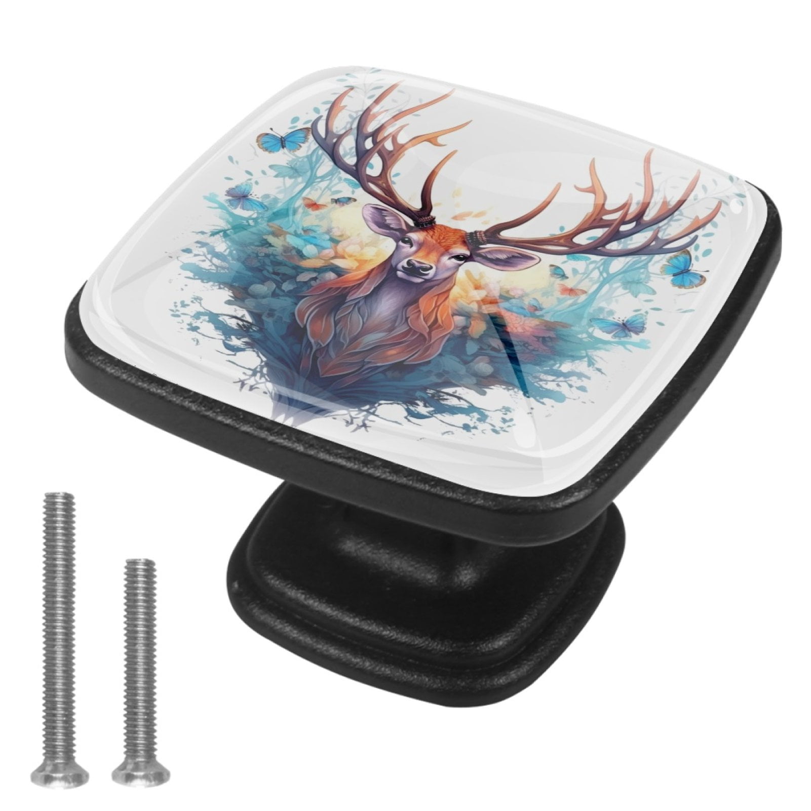 HemaKayy 4 Pack 1.18" Decorative Cabinet Knobs - Stylish ABS Glass Double Hole Handles for ...