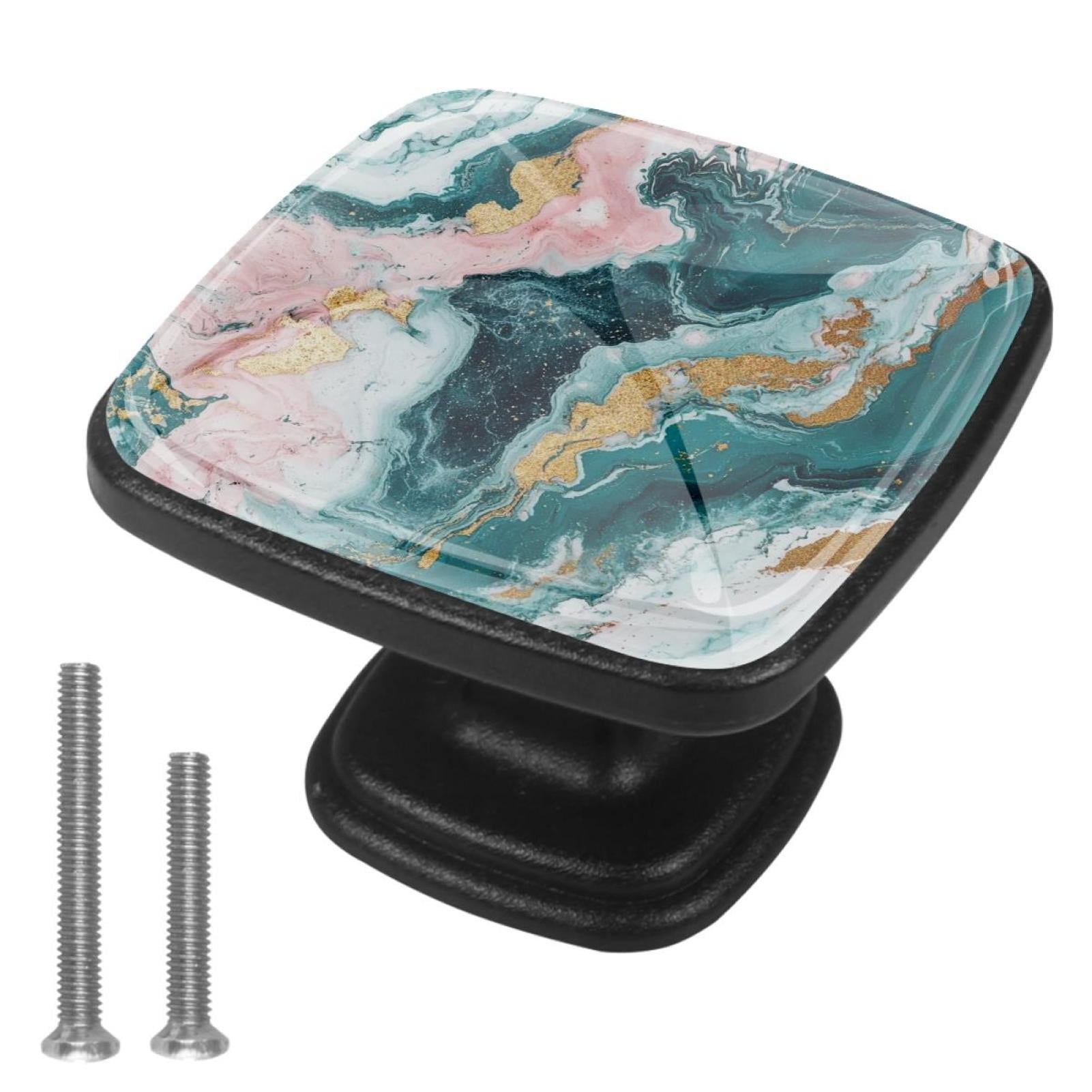 HemaKayy 4 Pack 1.2" Decorative Cabinet Knobs - ABS Glass Dresser Handles - Elegant & Durable ...