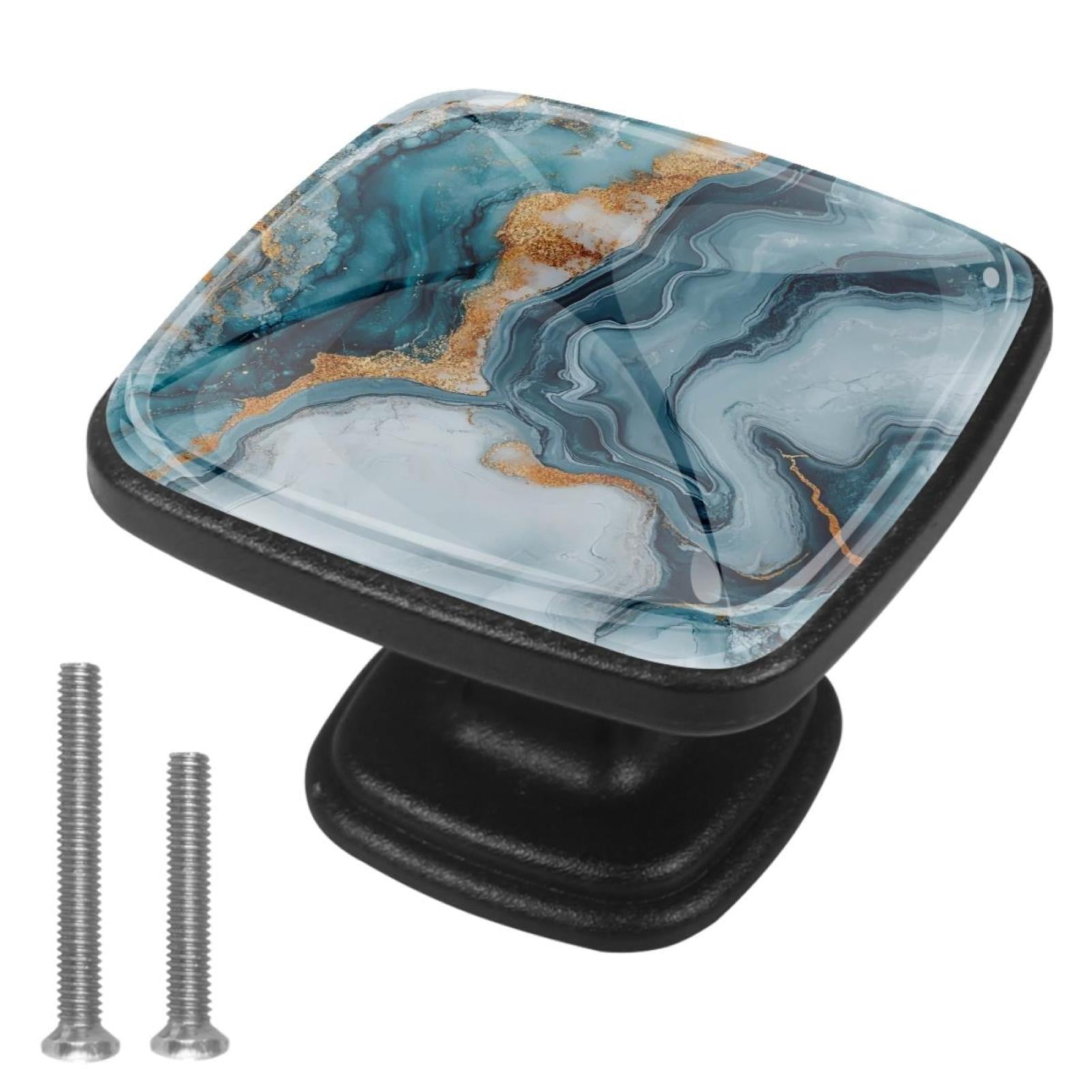 HemaKayy 4 Pack 1.2" Decorative Cabinet Knobs - ABS Glass Dresser Handles - Elegant & Durable ...