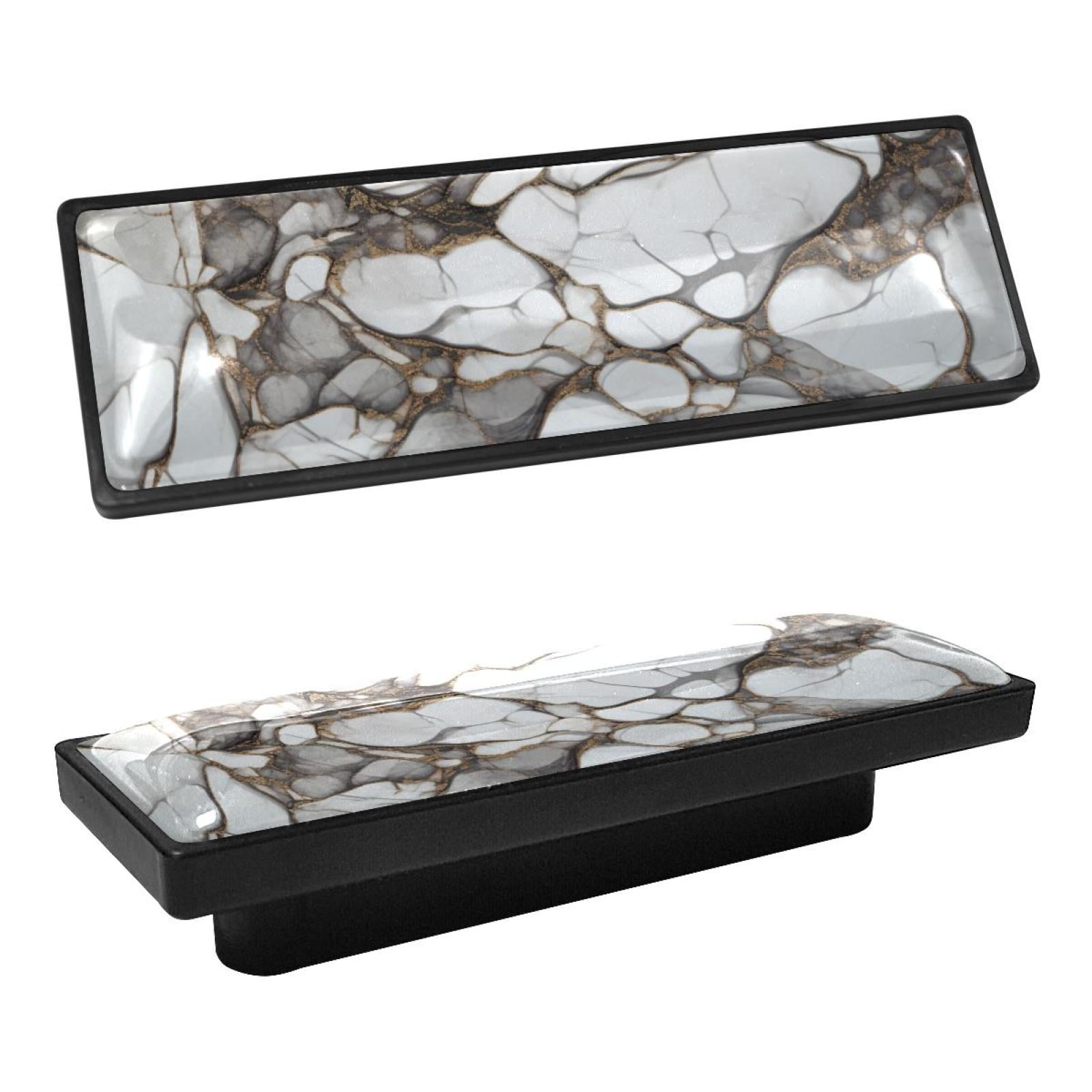 HemaKayy 4 Pack 3.6" Decorative Cabinet Knobs - ABS Glass Rectangle ...