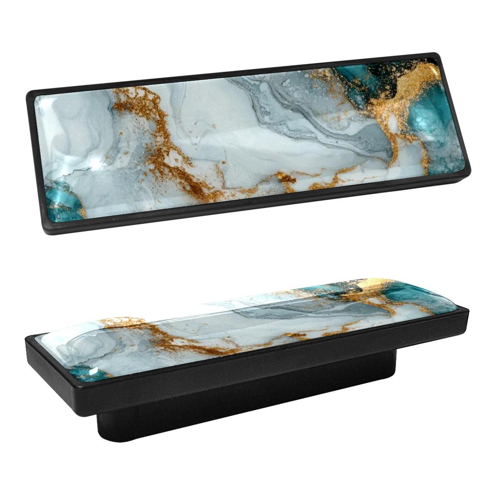 HemaKayy 4 Pack 3.6" Decorative Cabinet Knobs - ABS Glass Rectangle ...