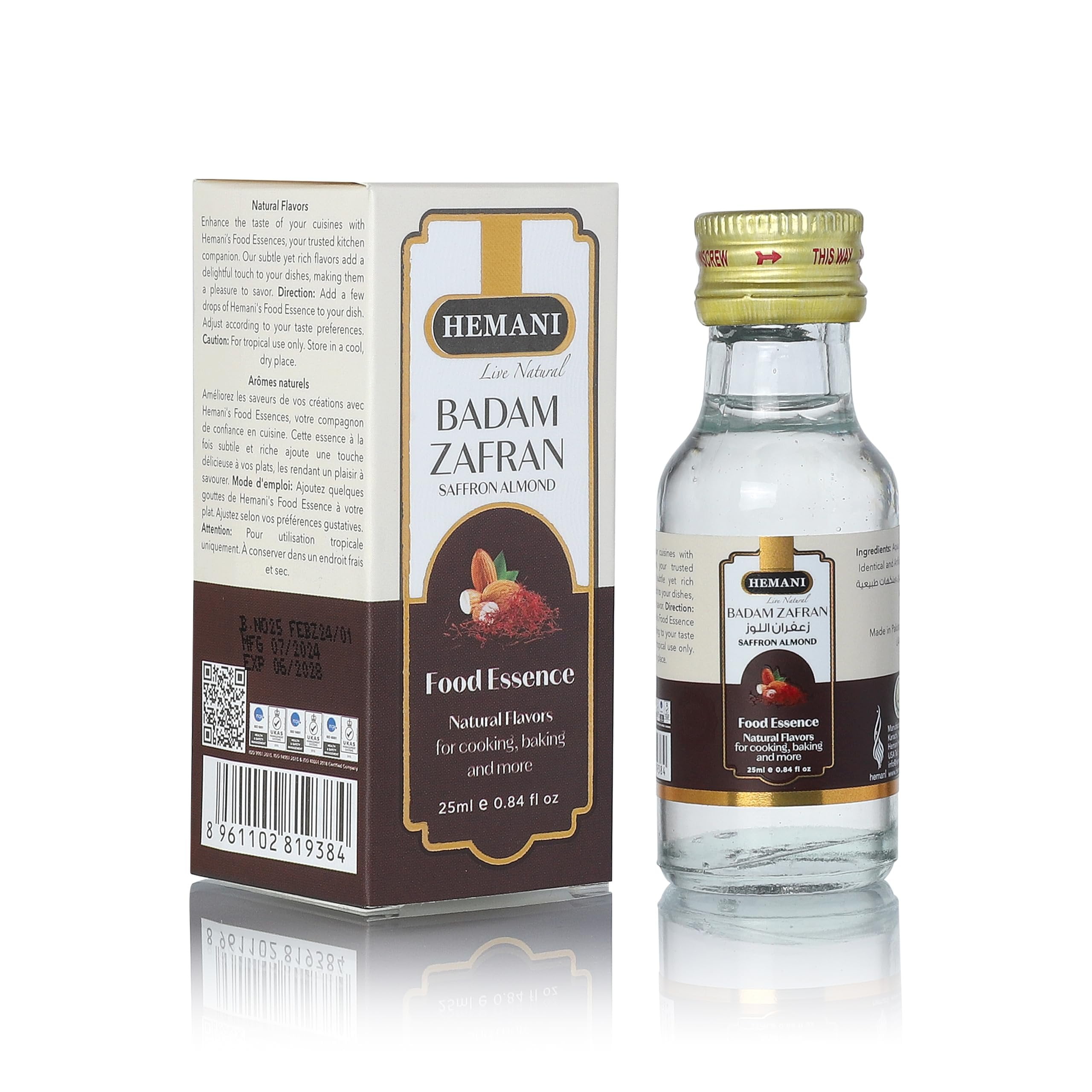 Hemani Badam Zafran Food Essence 25 ml Halal- Concentrated Almond ...