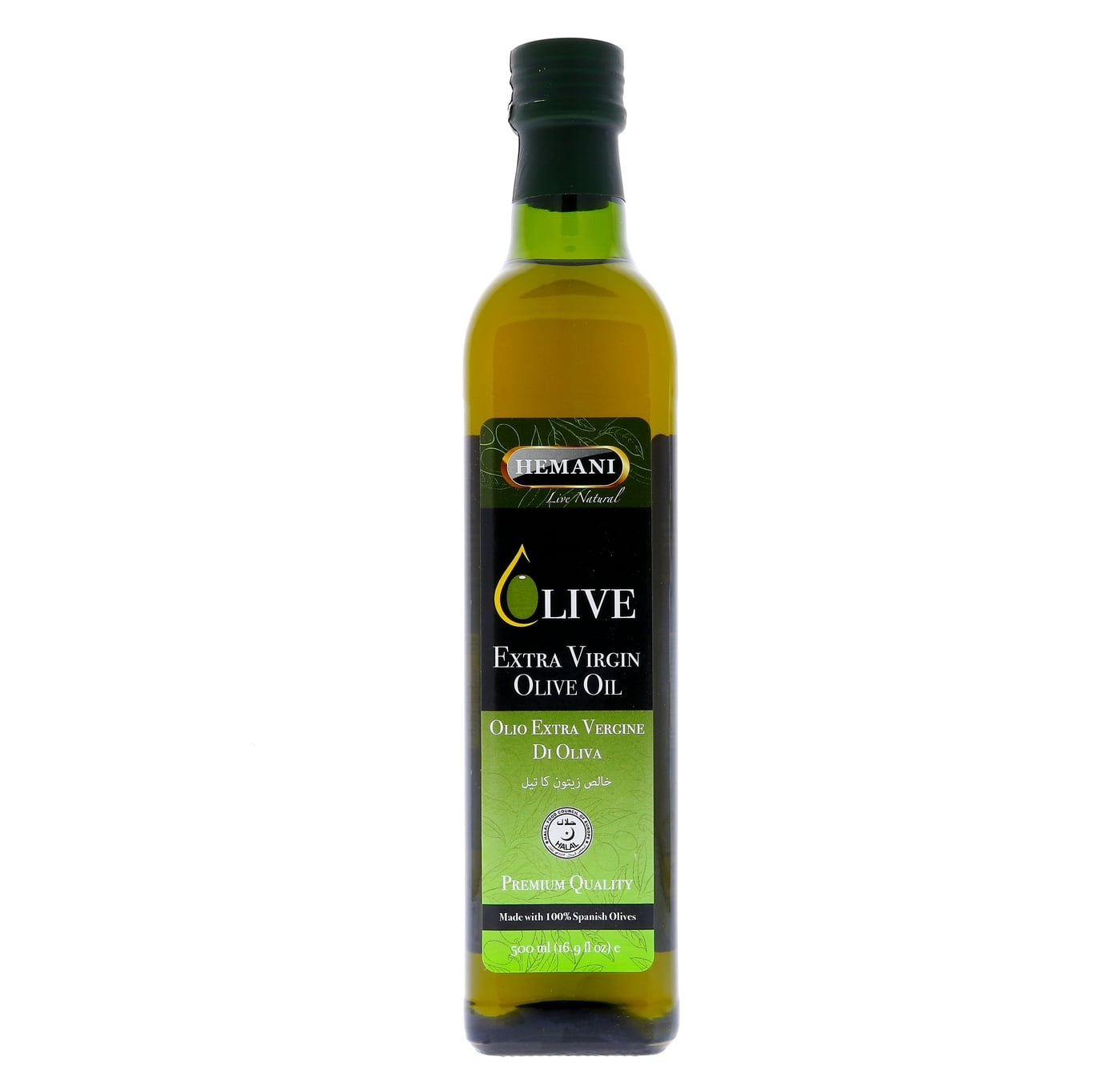 Hemani Extra Virgin Olive Oil 500 ml - Spain, Cold-Pressed, Unfiltered ...
