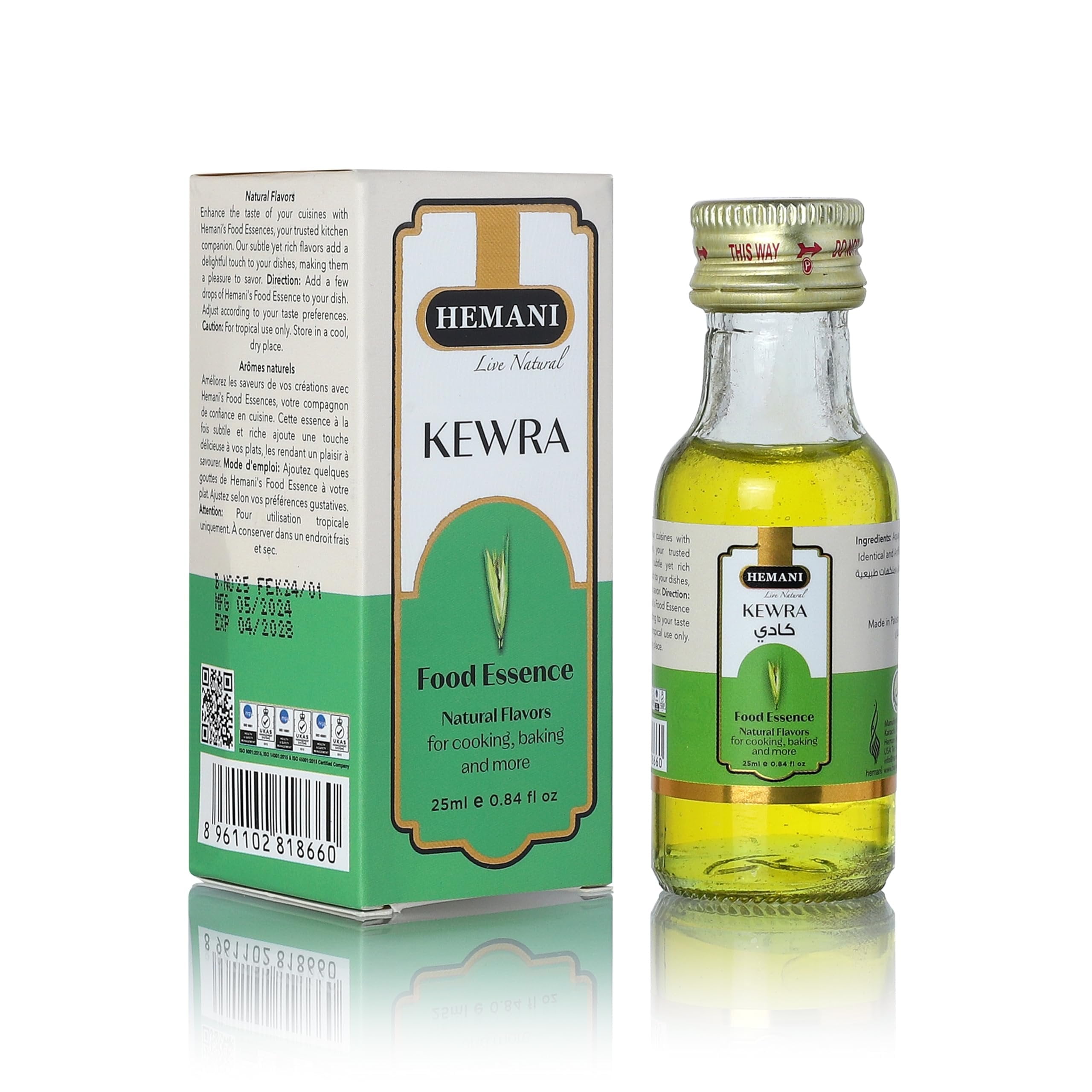 Hemani Kewra Food Essence 25 ml Halal- Concentrated Kewra Flavor for ...
