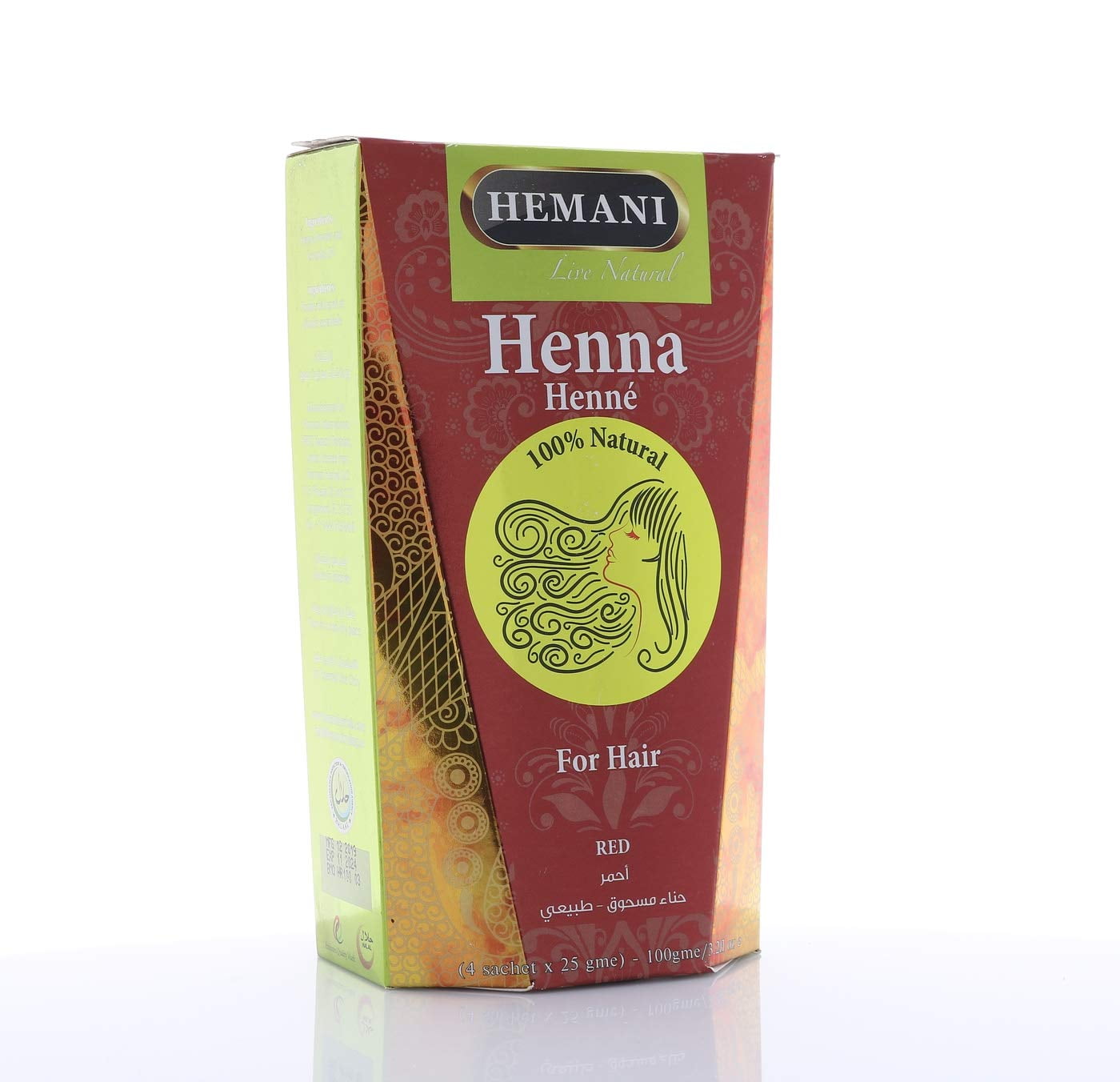 Hemani Red Henna Hair Color 100% Natural PPD Free I Ammonia Free I 100 ...