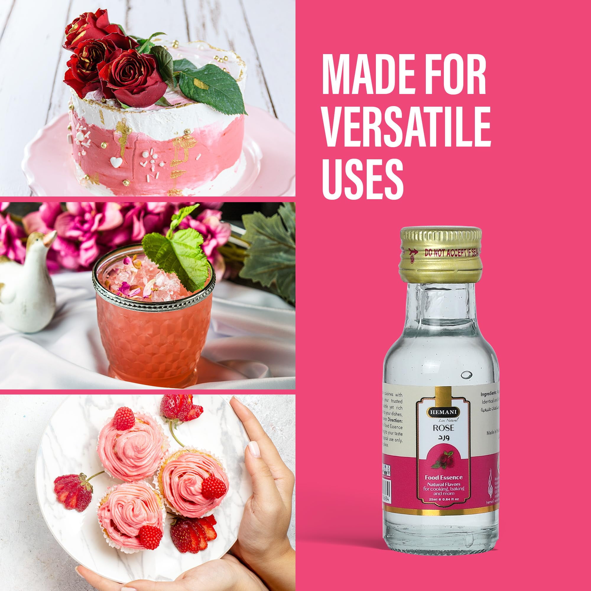 Hemani Rose Food SCH4 Essence 25 ml Halal - Concentrated Rose Flavor ...