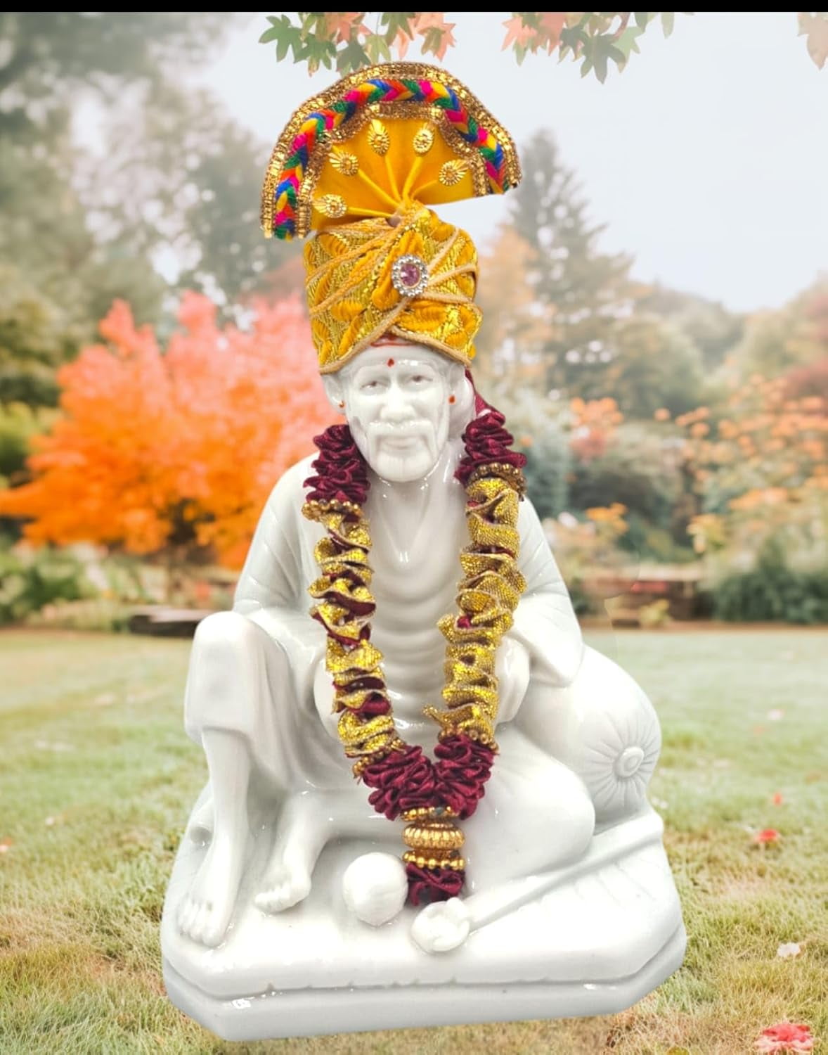 Hemant art Shirdi Sai Baba Dwarkamai Marbal Stone Idol StatueMurti ...