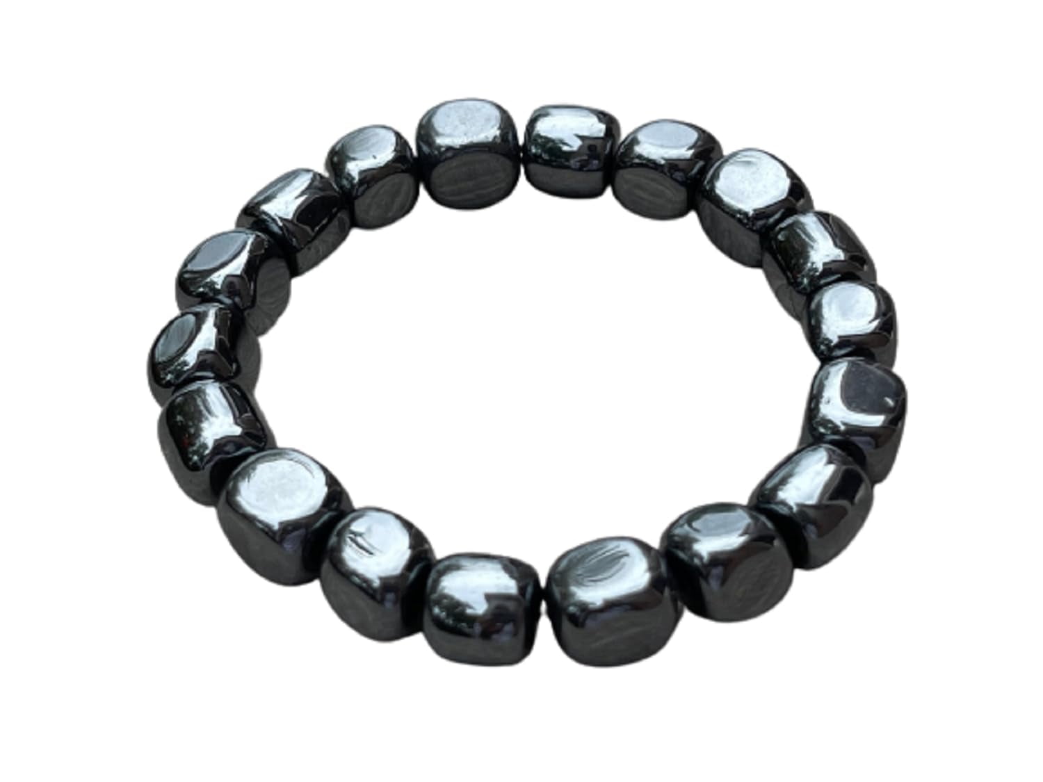 Hematite Crystal Nugget Bracelet, Genuine Hematite Tumbled Gemstone Bracelet, Gift for Men ...