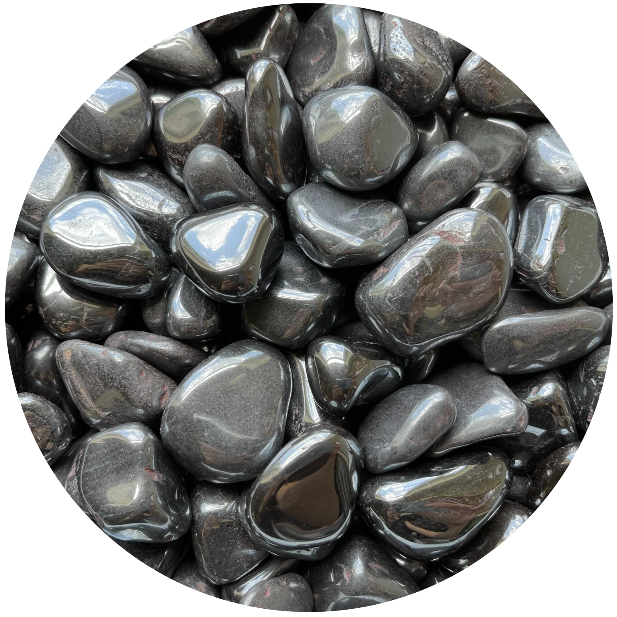 Hematite Tumbled Stones, Polished Natural Hematite Gemstone, Hematite ...