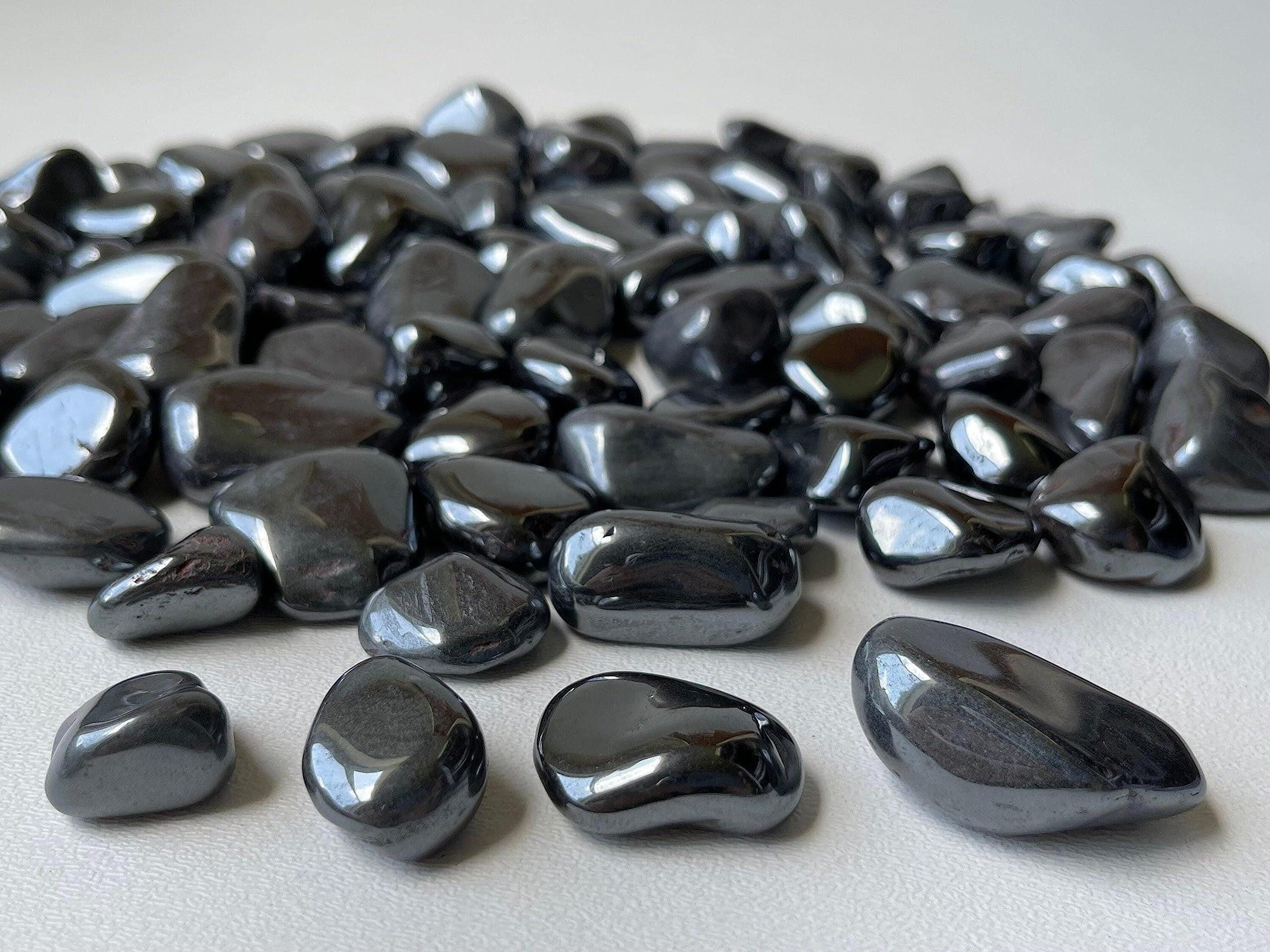 Hematite Tumbled Stones, Polished Natural Hematite Gemstone, Hematite ...