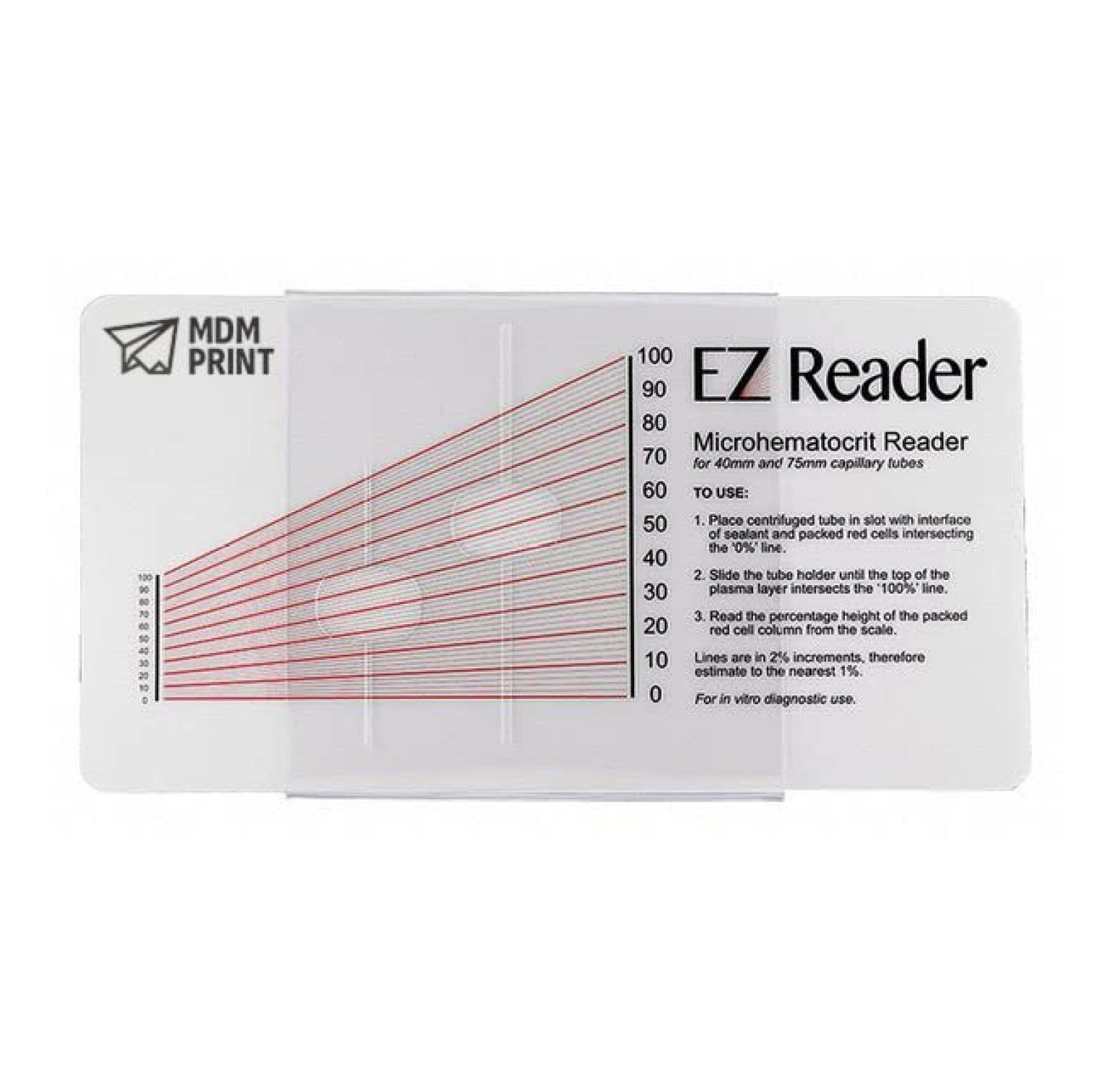 Hematocrit Reader Card, 19cm L - Walmart.com