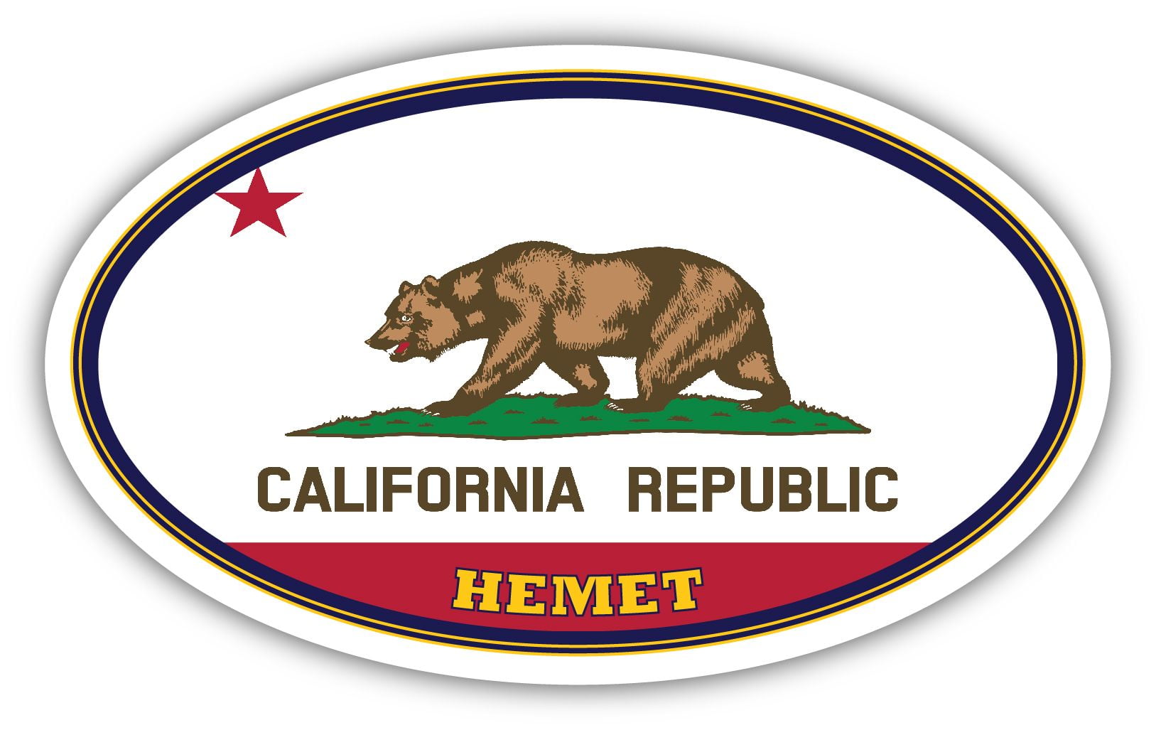 Hemet City California State Flag | CA Flag Riverside County Oval State ...
