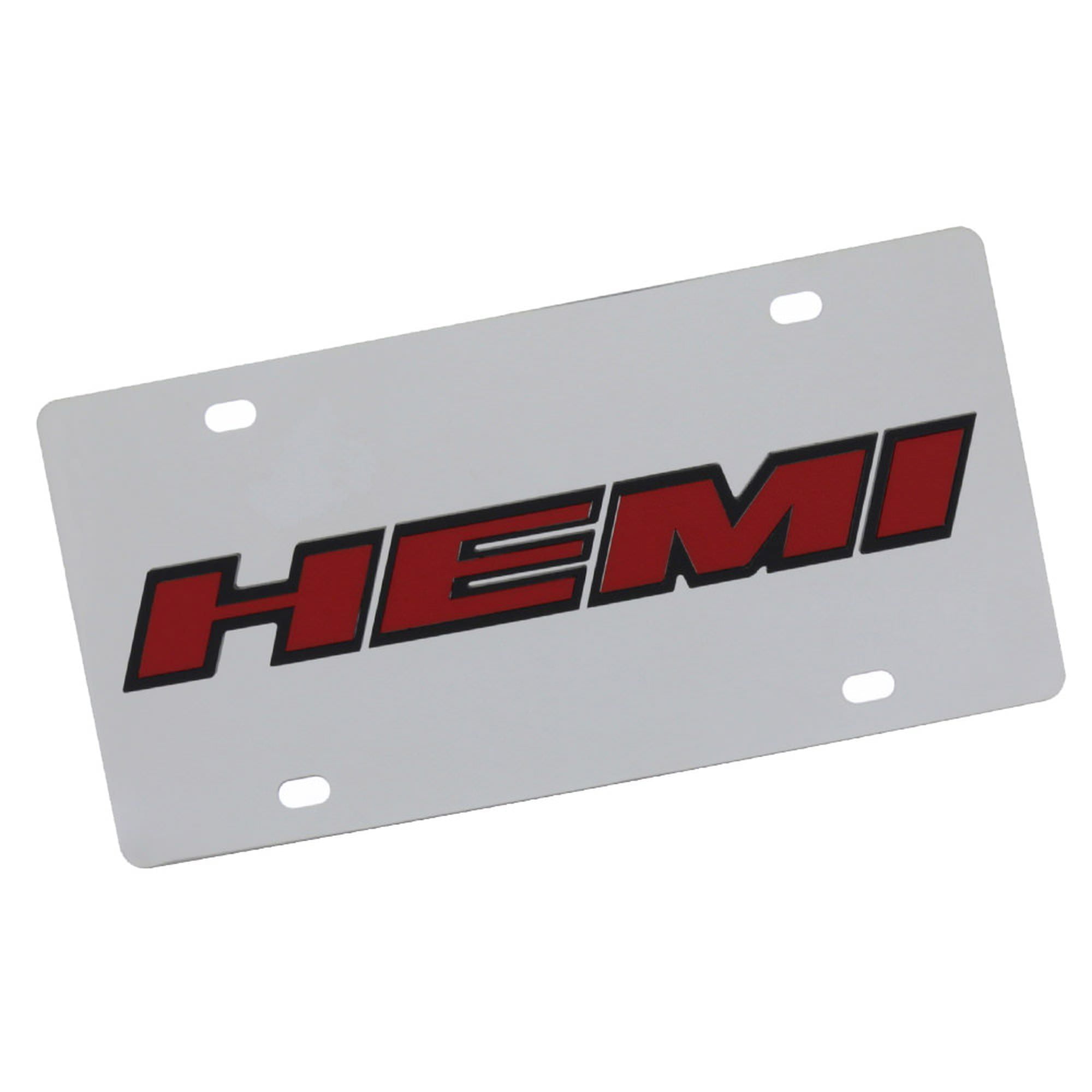 Hemi Logo License Plate (Red On Chrome) - Walmart.com