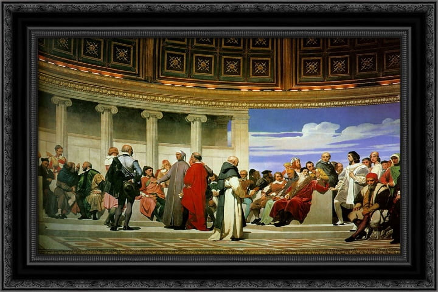 Hemicycle of the Ecole des Beaux'Arts 24x18 Black Ornate Wood Framed ...