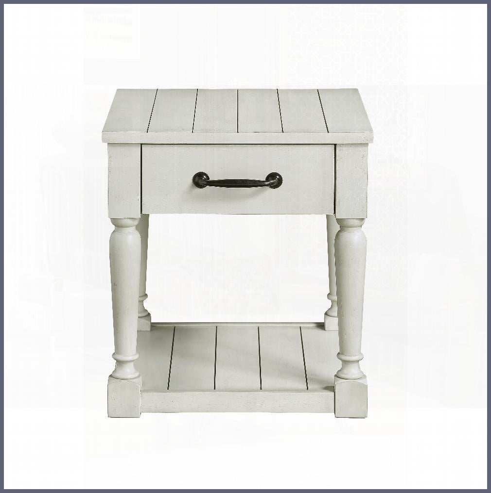 Hemingway Alabaster Coffee Table with Drawer - Cottage Style Hardwood ...