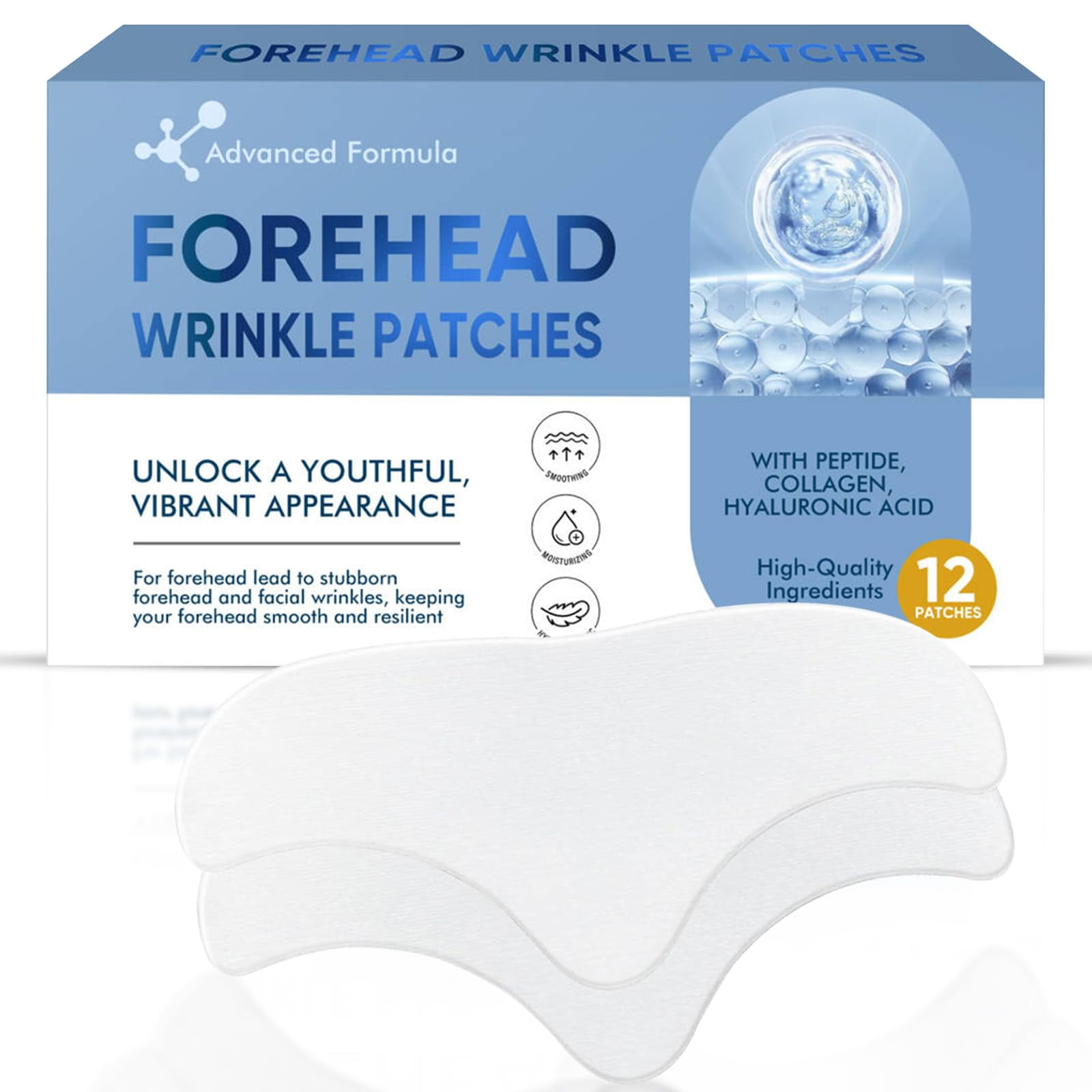 Hemir Forehead Wrinkle Patches, 12 HYZ01 Pcs Anti Wrinkle Patches with ...