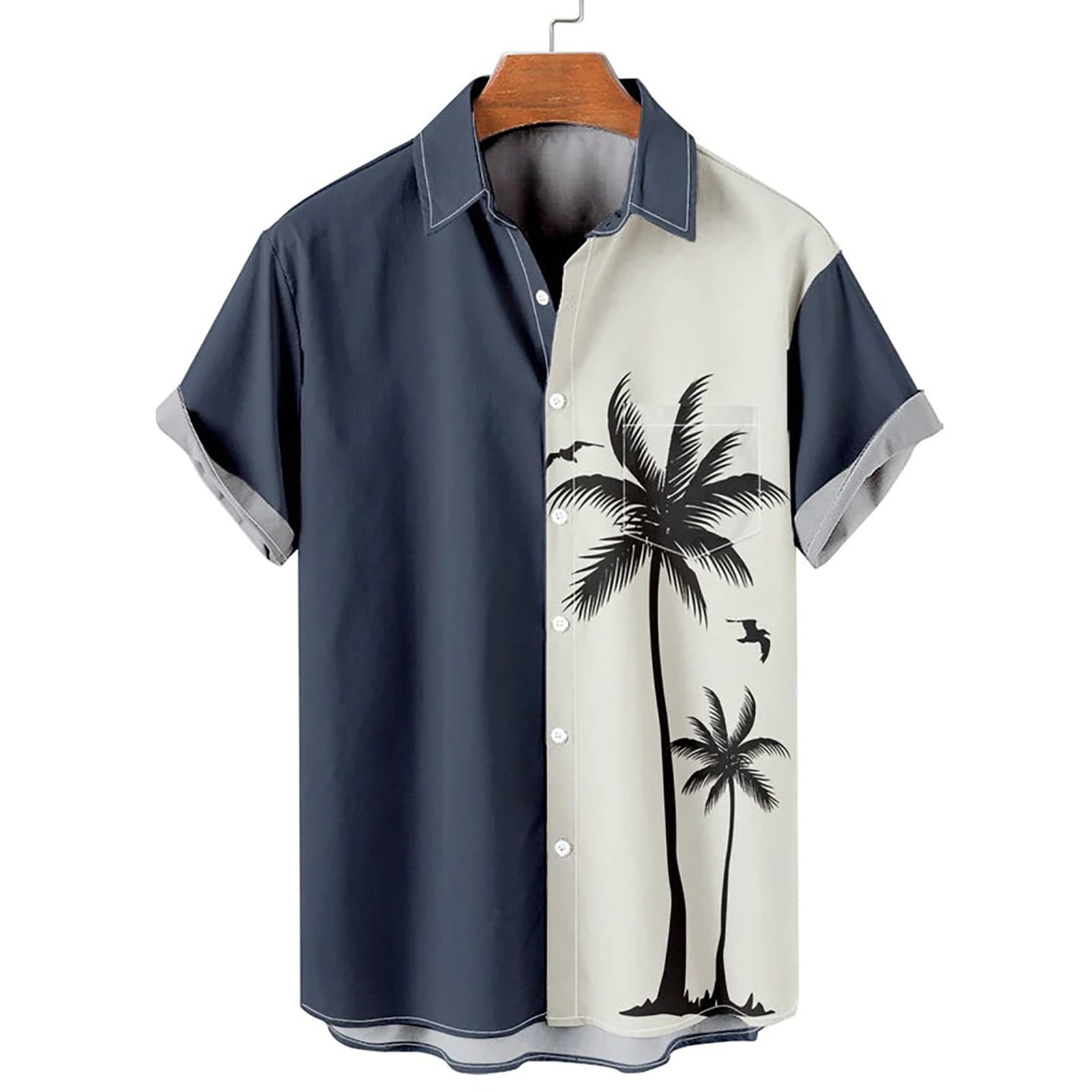 Hemlock Mens Hawaiian Shirt T Summer Tops Tshirts Short Sleeve Button ...