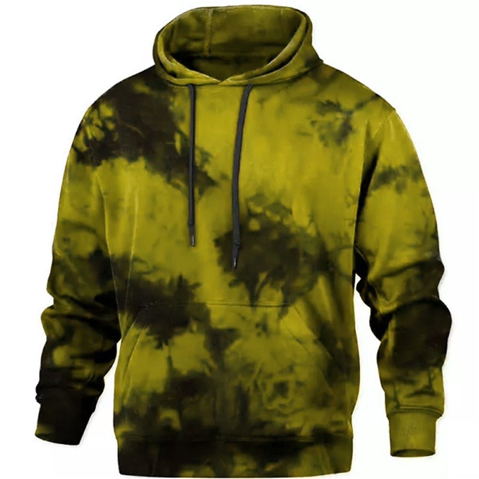 Hemlock Yellow Hoodies for Men Graphic Casual Pullover, Men's Fall Long ...