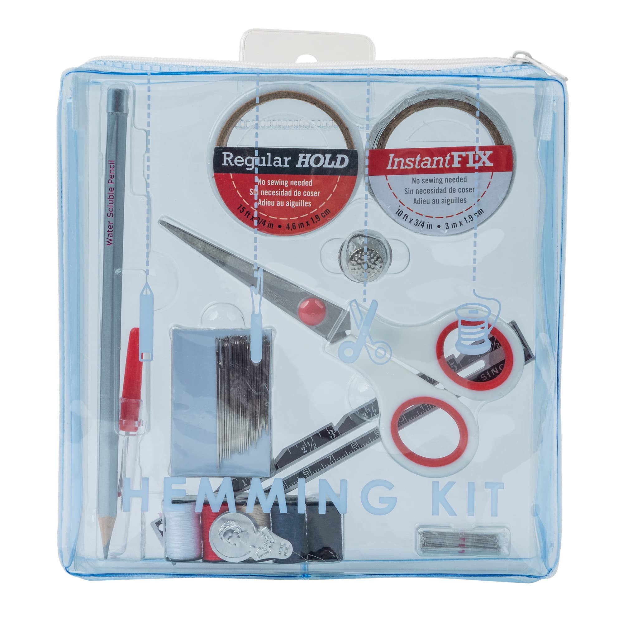 Hemming kit with storage pouch D 92 piece sew kit with Hem Tapes, Seam ...
